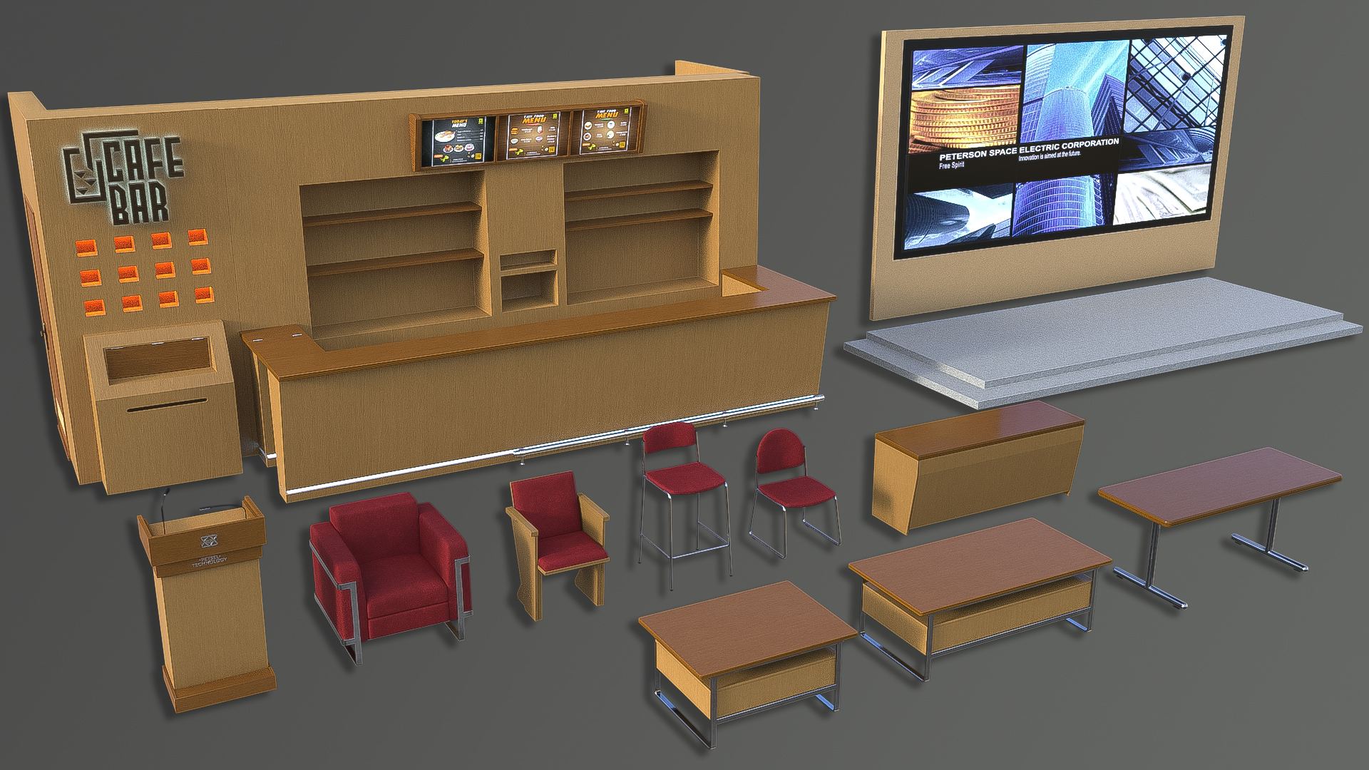 SE Futuristic Hall Props | Daz 3D