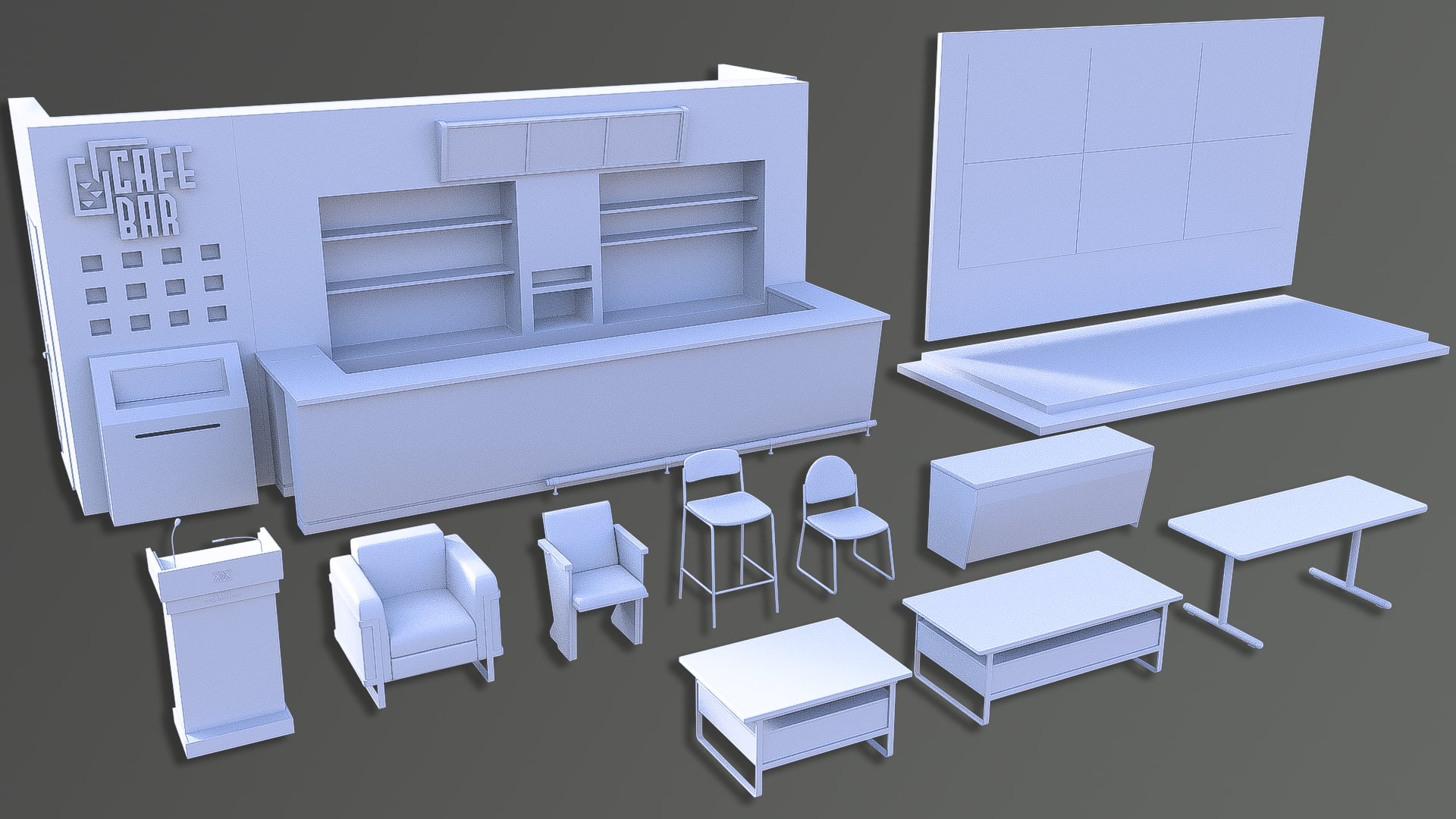 SE Futuristic Hall Props | Daz 3D