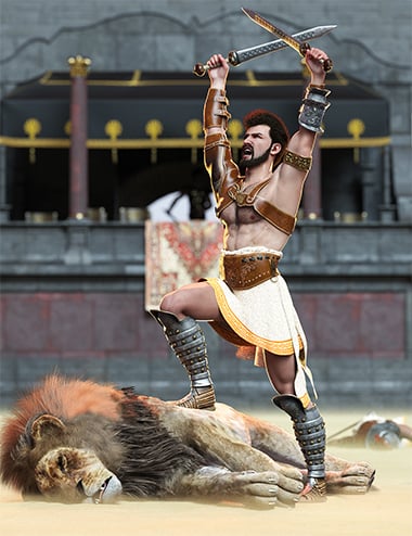 Lion Slayer Poses for Genesis 9 Base and Daz Big Cat 2 | Daz 3D