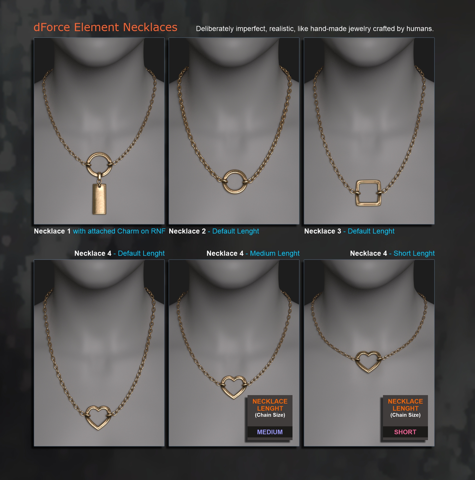FK dForce Elements Jewelry Set Genesis 9 and others | Daz 3D