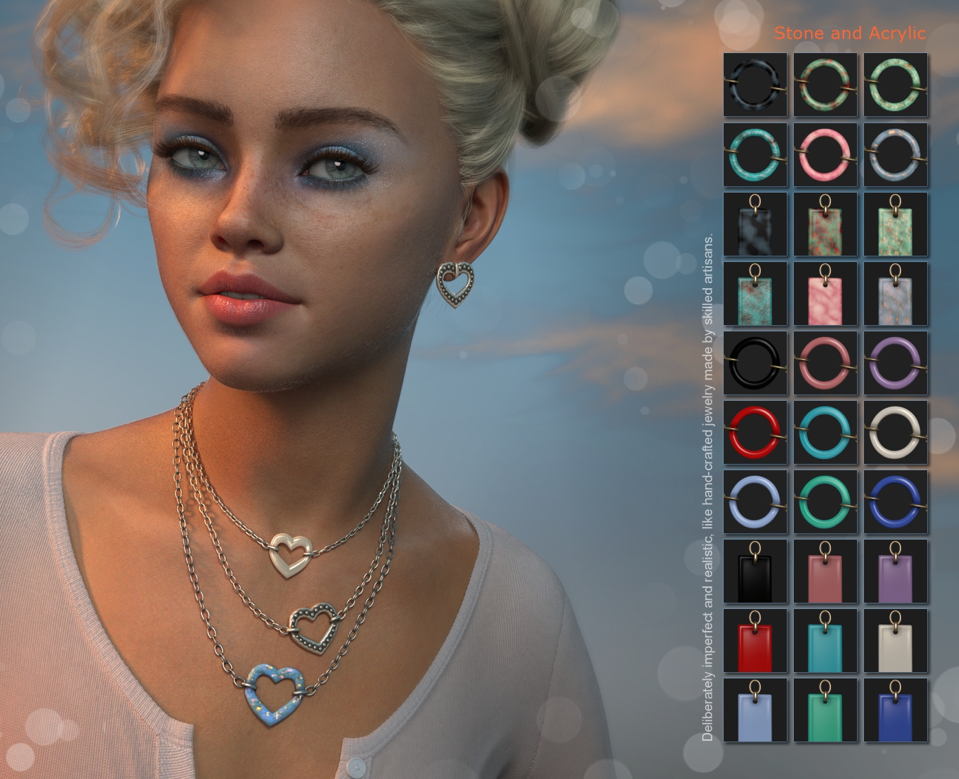 FK dForce Elements Jewelry Set and Materials Expansion | Daz 3D