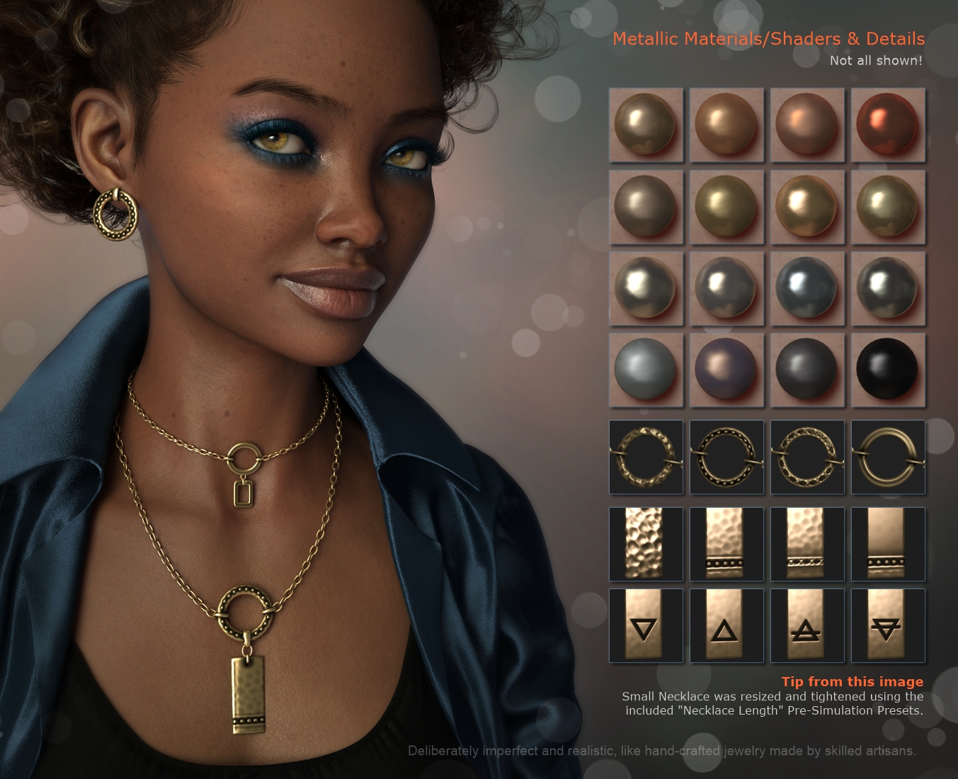 FK dForce Elements Jewelry Set and Materials Expansion | Daz 3D