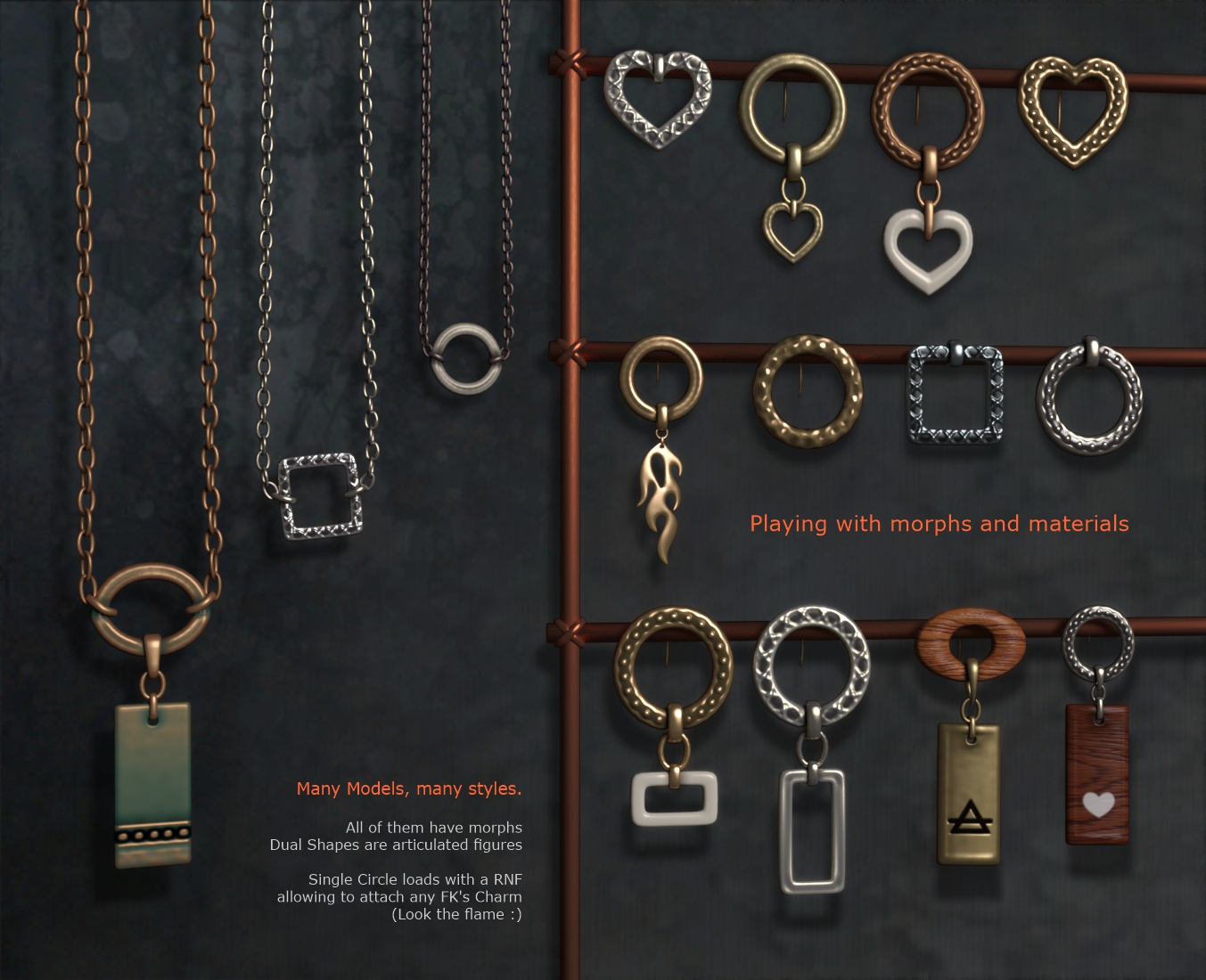 FK dForce Elements Jewelry Set and Materials Expansion | Daz 3D