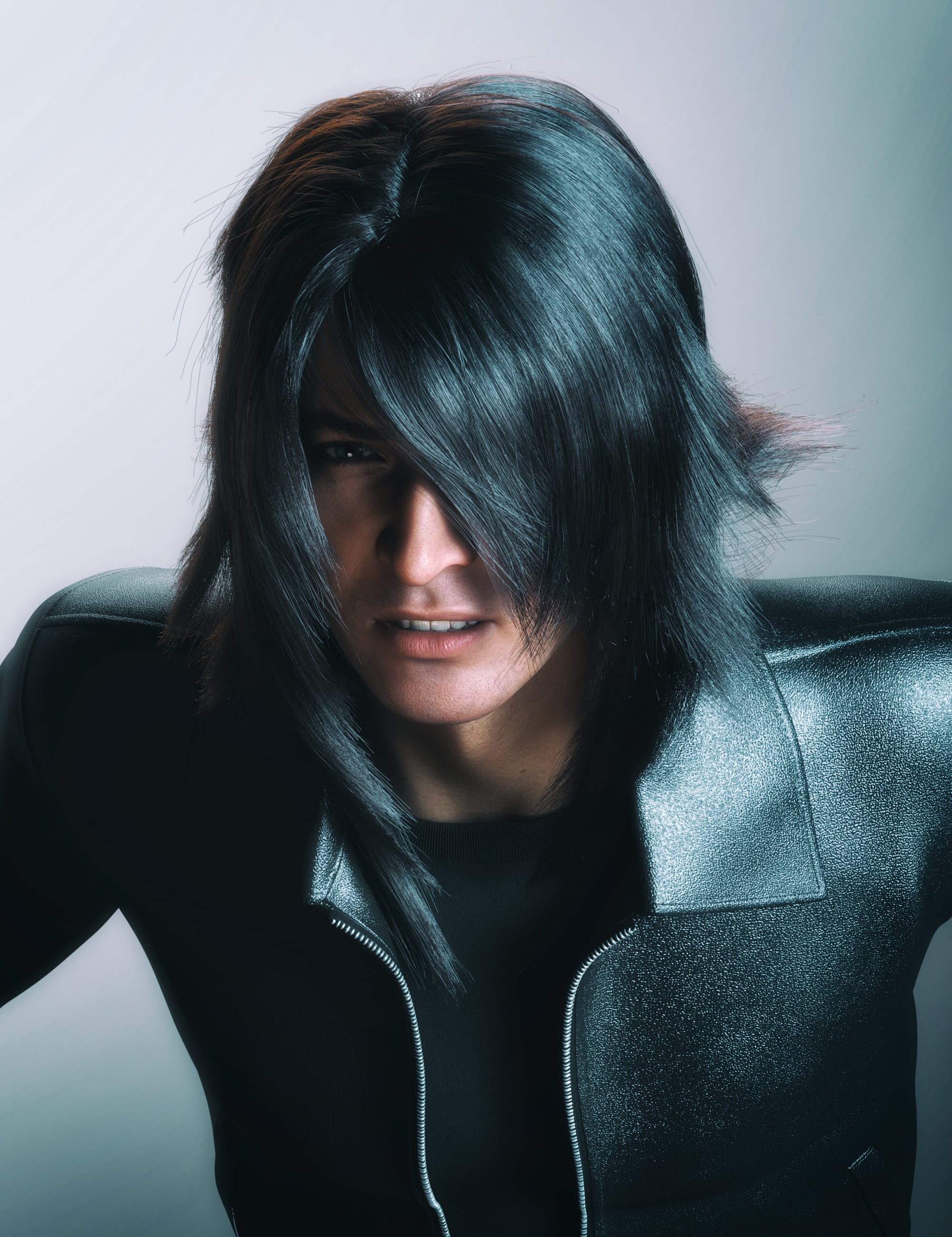 dForce Nirv Medium-Length Rough-Cut Hair for Genesis 9 | Daz 3D