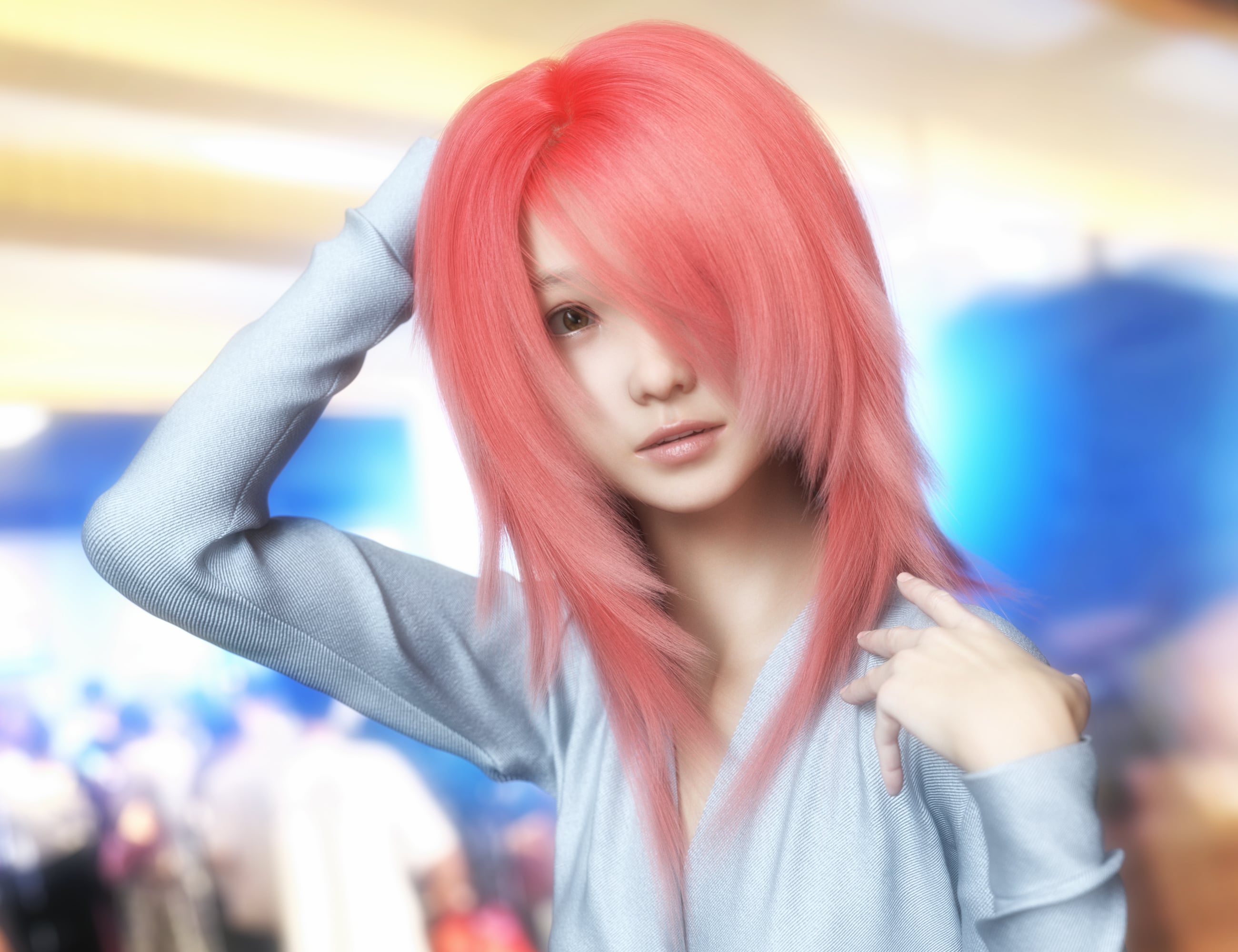 dForce Nirv Medium-Length Rough-Cut Hair for Genesis 9 | Daz 3D