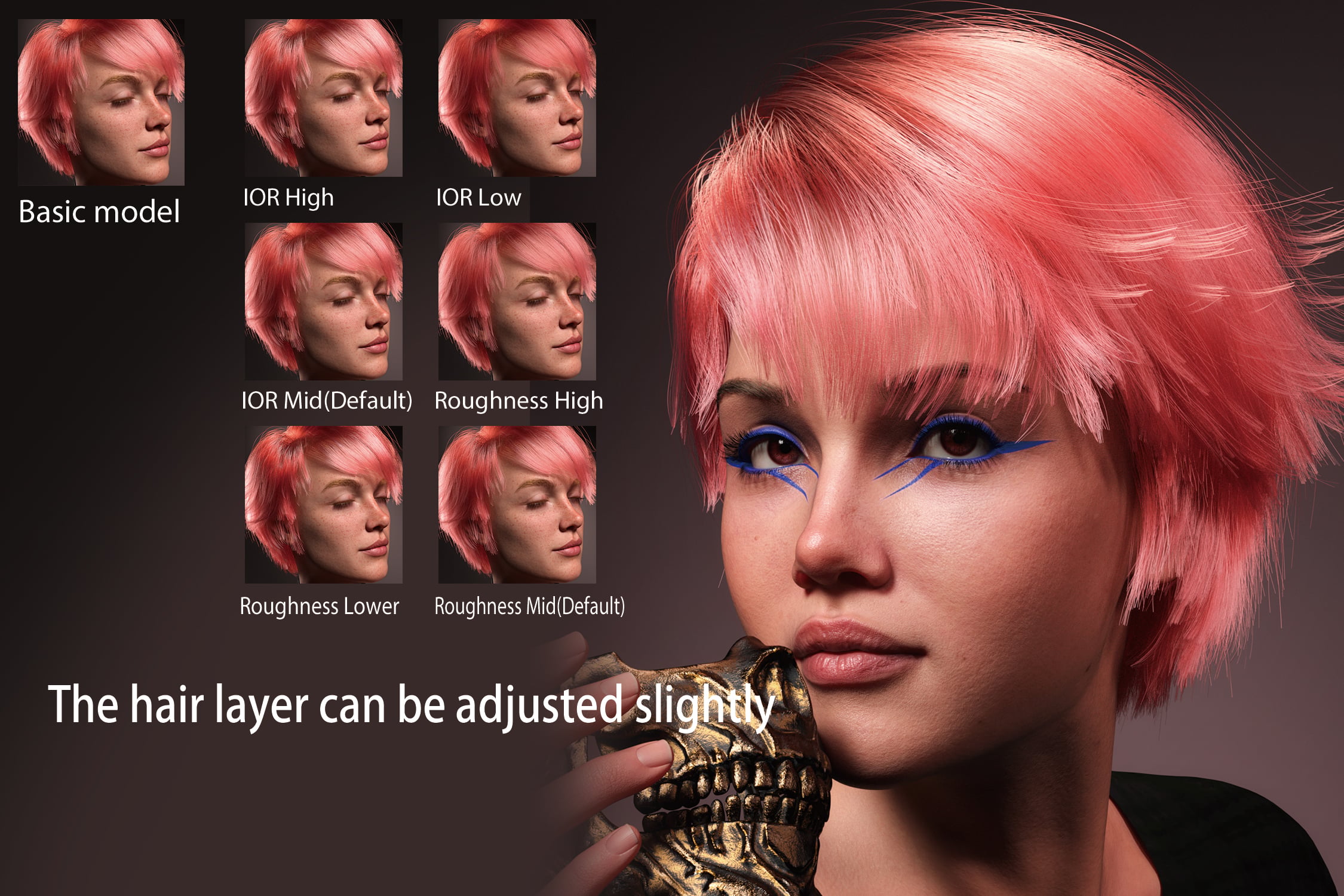 dForce Strand-Based FE Trendy Short Hair for Genesis 9 | Daz 3D