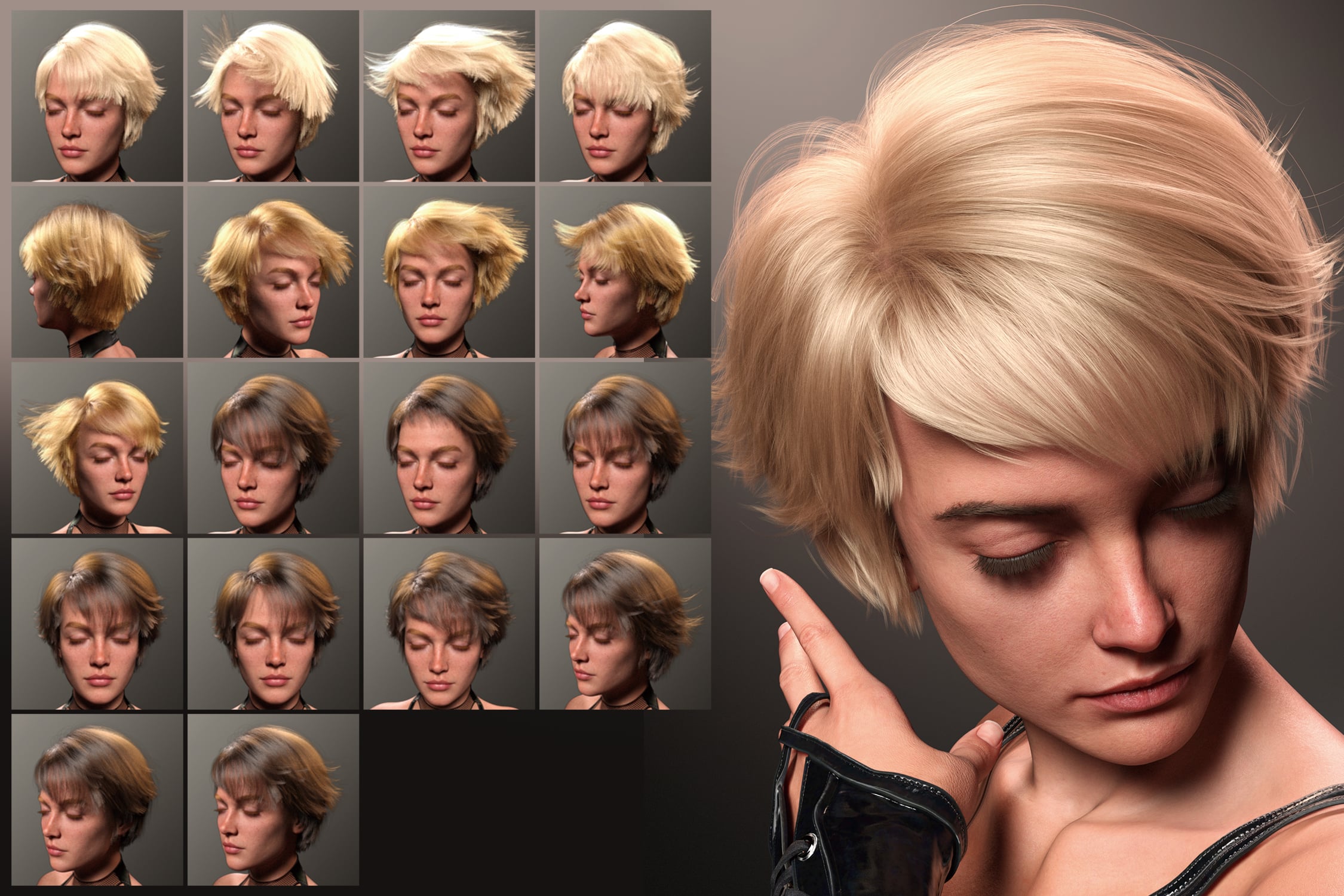 FE Trendy Short Hair for Genesis 9 | Daz 3D