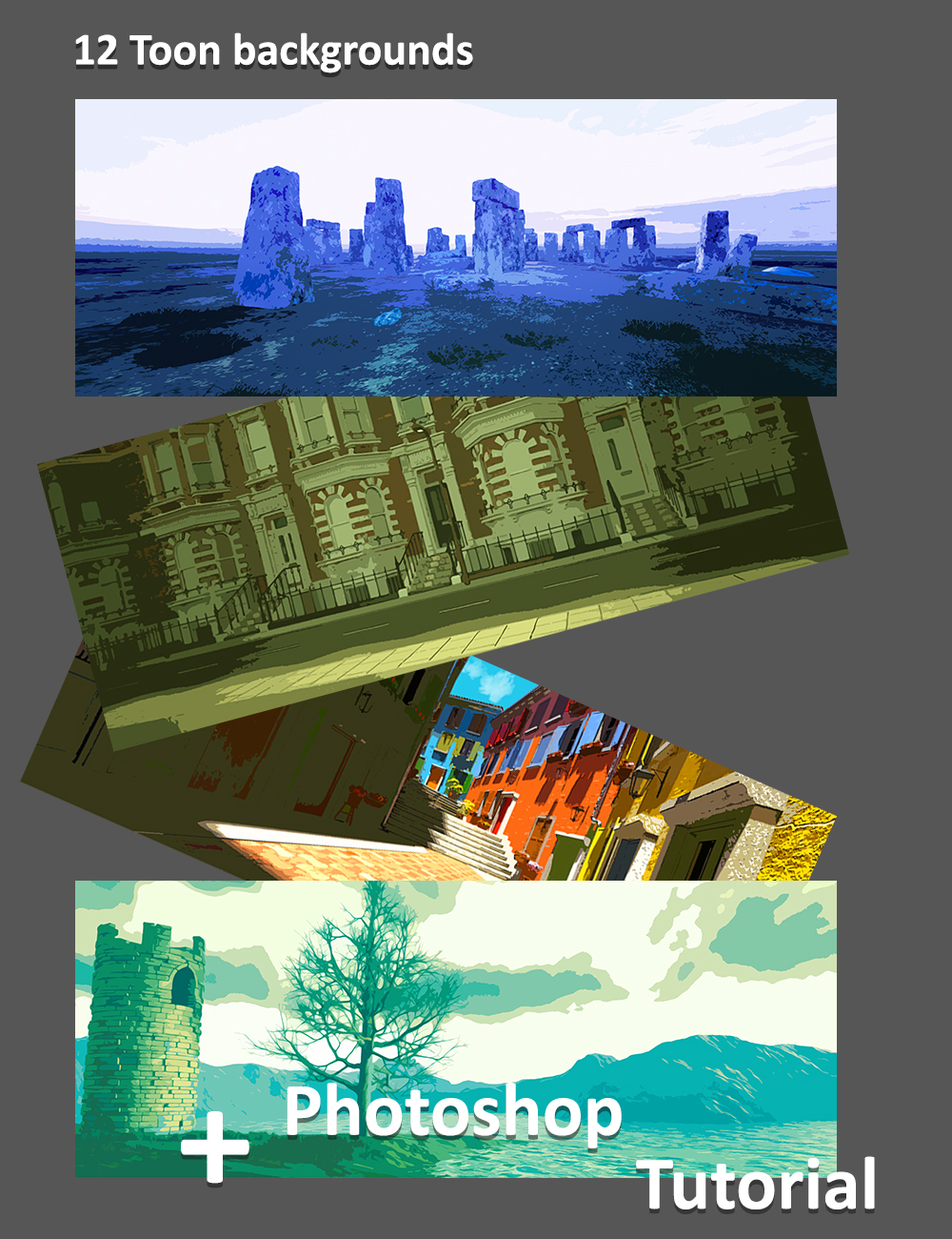 Toon Backgrounds and Tutorial for Photoshop | Daz 3D