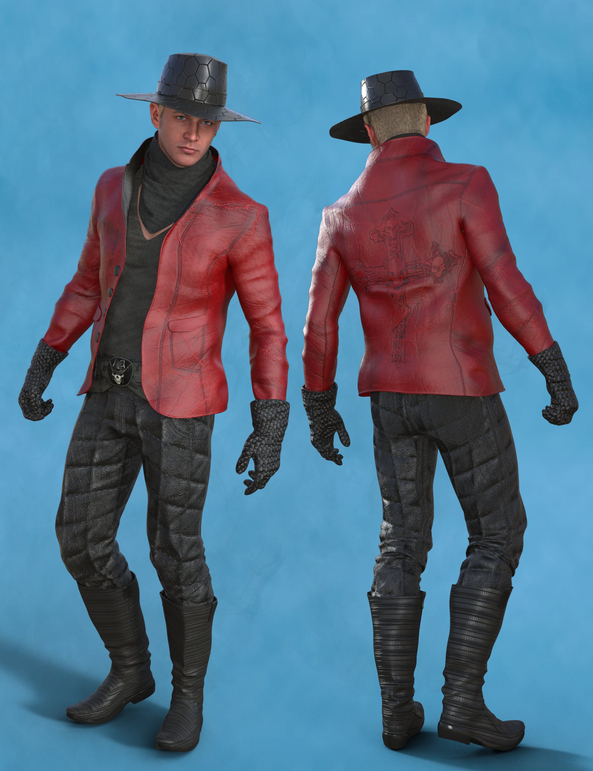 T-Pack Lone Cowboy Outfit Texture Add-on | Daz 3D