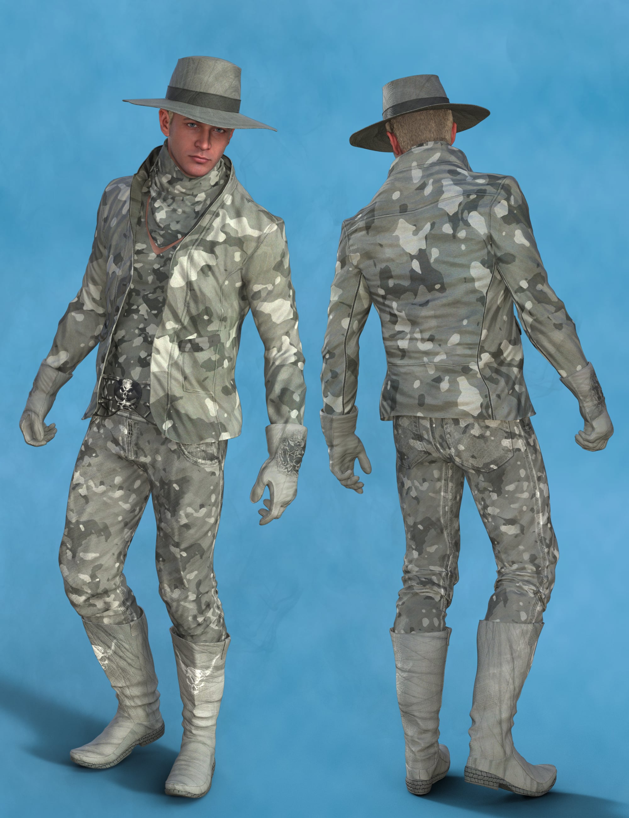 T-Pack Lone Cowboy Outfit Texture Add-on | Daz 3D