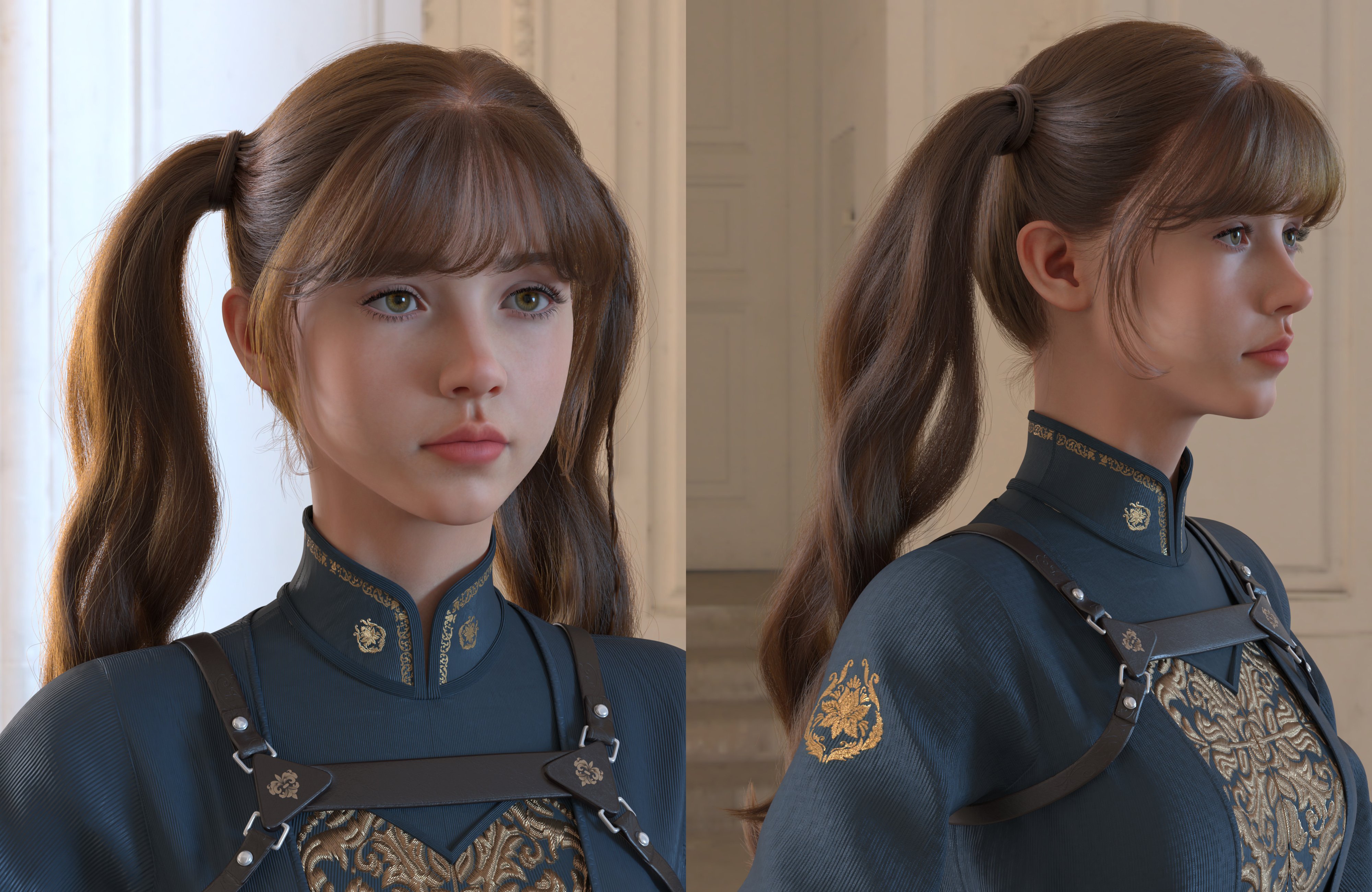 dForce Princess Petra's Twin Tails for Genesis 9 | Daz 3D