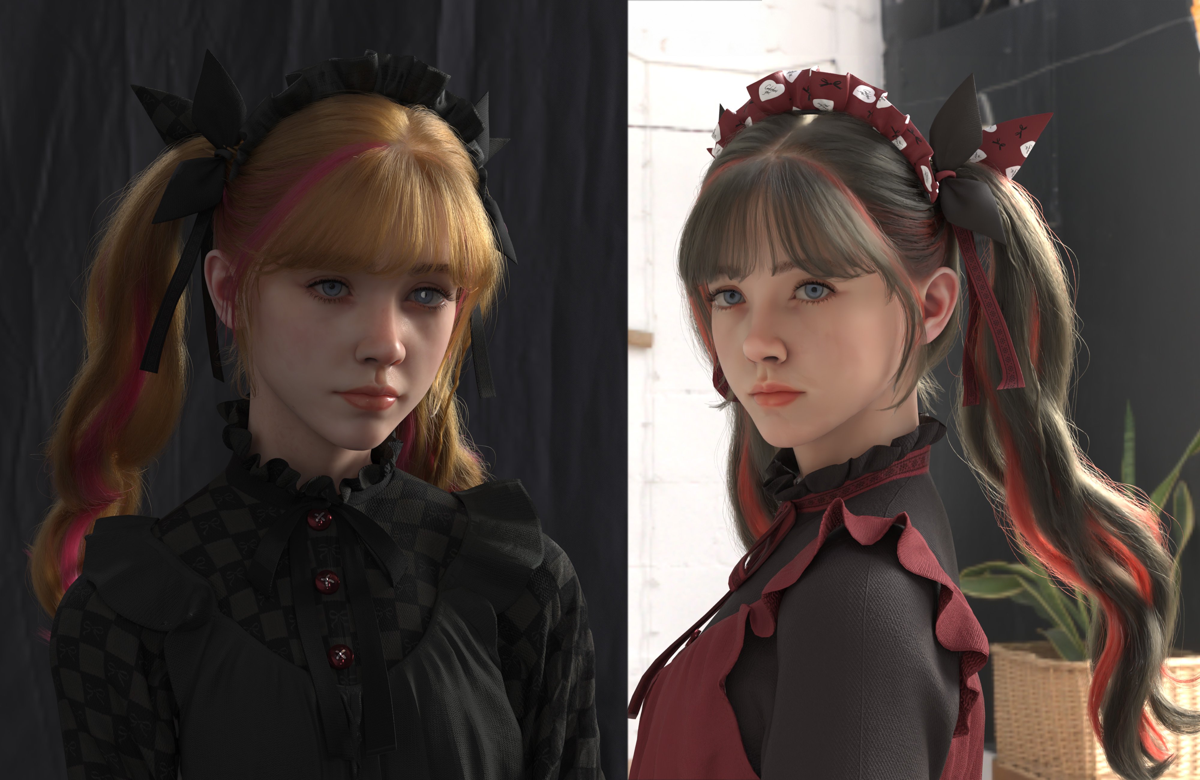 dForce Princess Petra's Twin Tails for Genesis 9 | Daz 3D