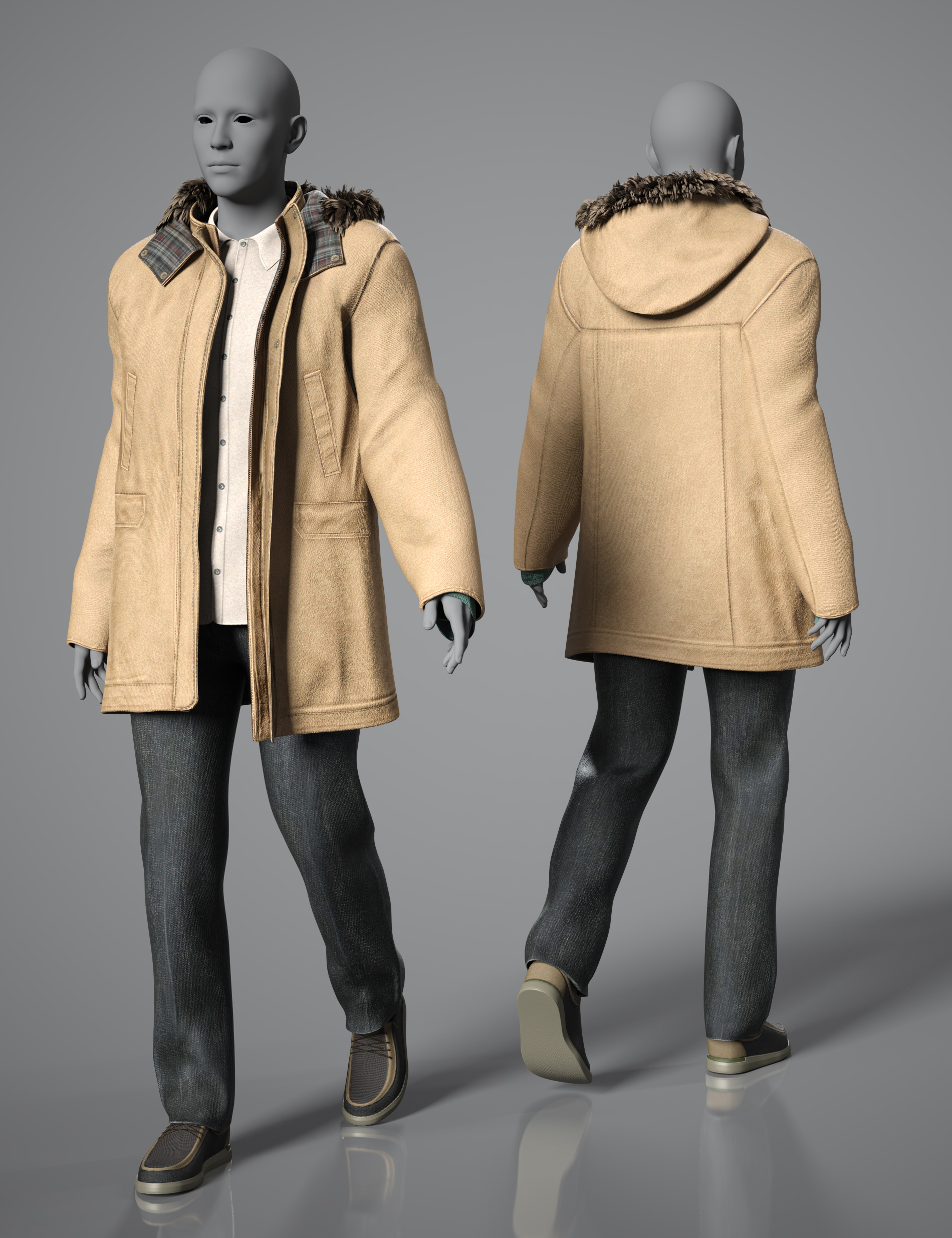 dForce Parka Outfit Texture Add-On | Daz 3D