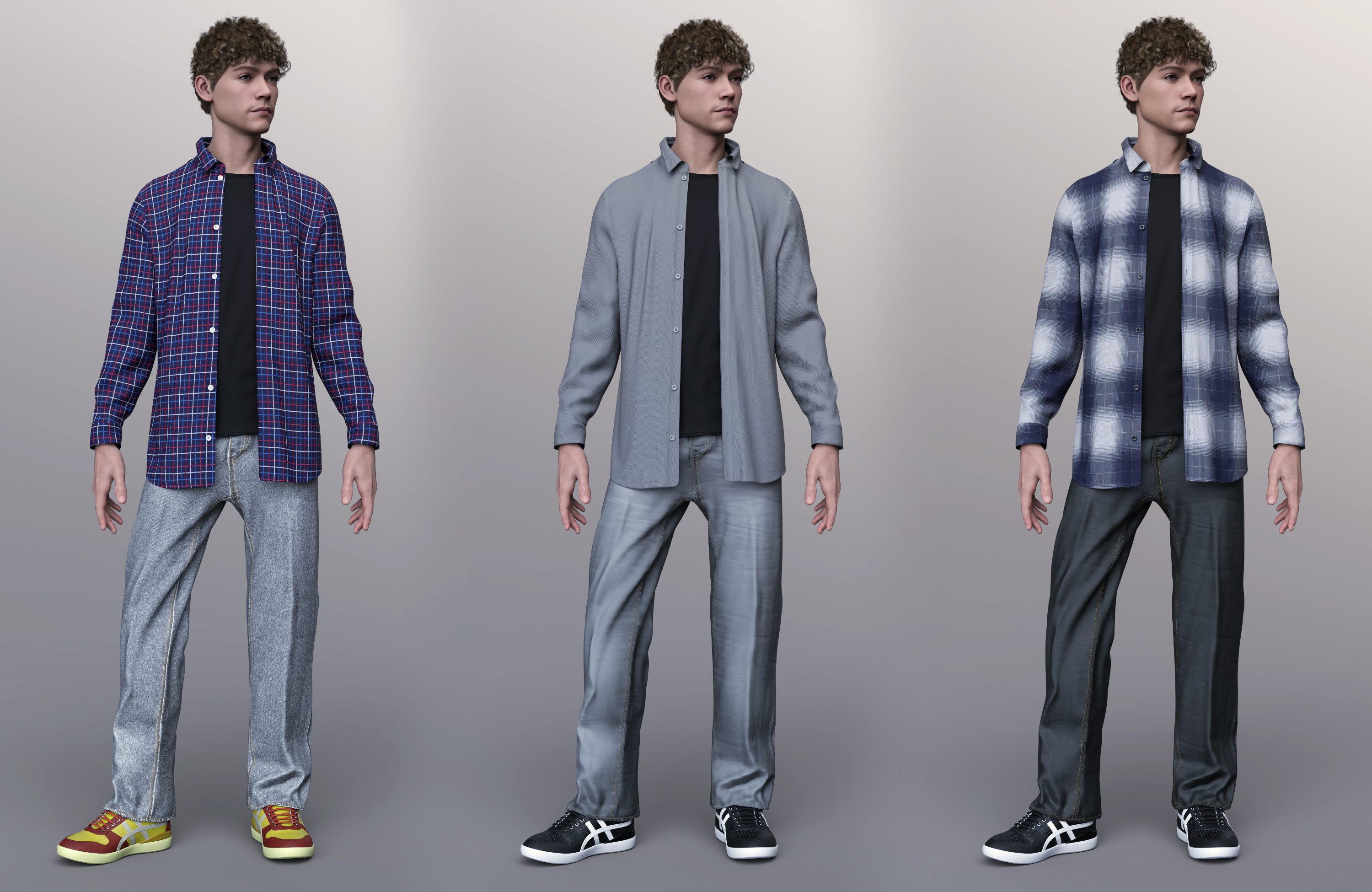 dForce Men's Modern Clothing Set for Genesis 9 Texture Add-On | Daz 3D