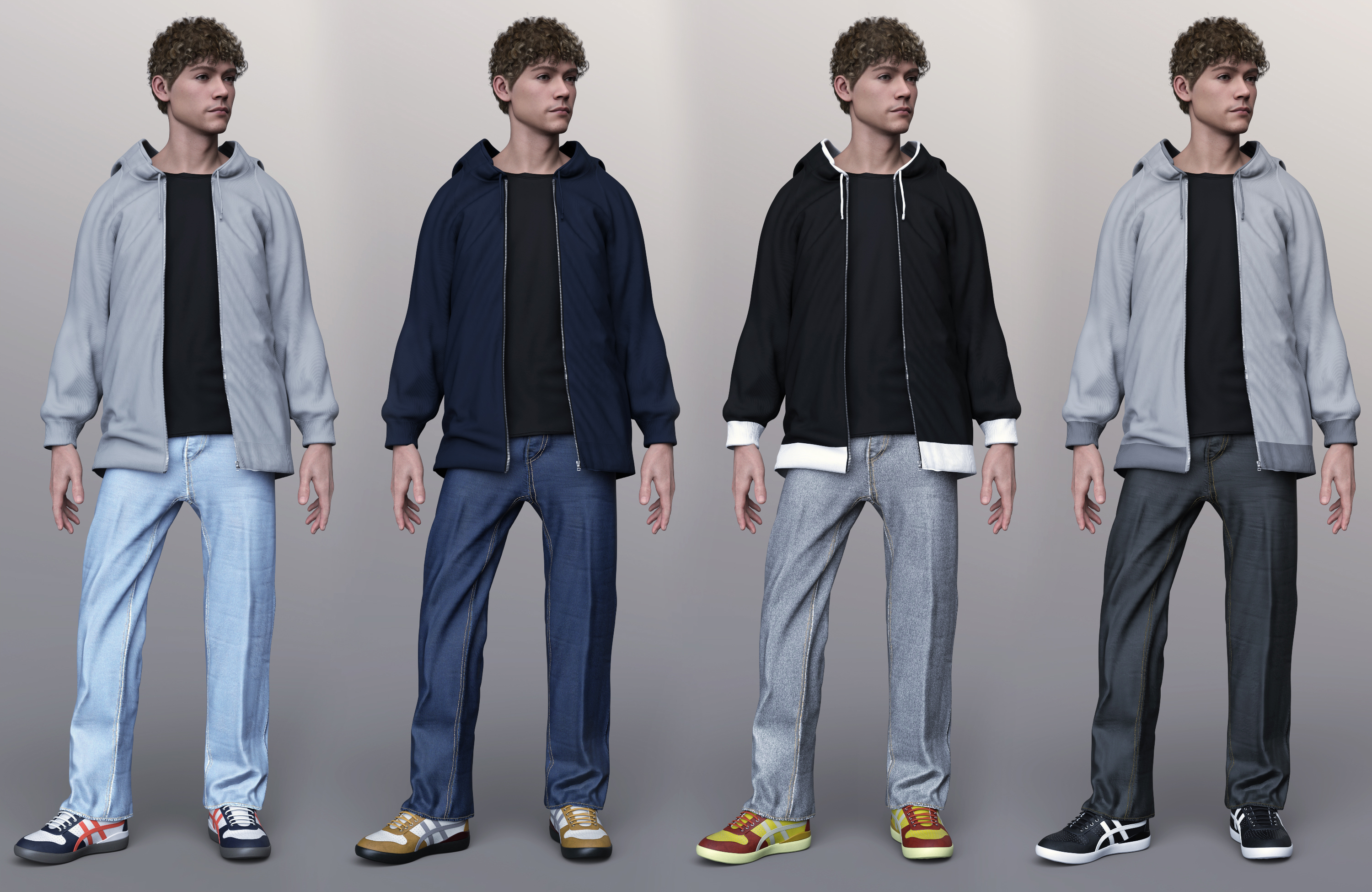 dForce Men's Modern Clothing Set for Genesis 9 Texture Add-On | Daz 3D