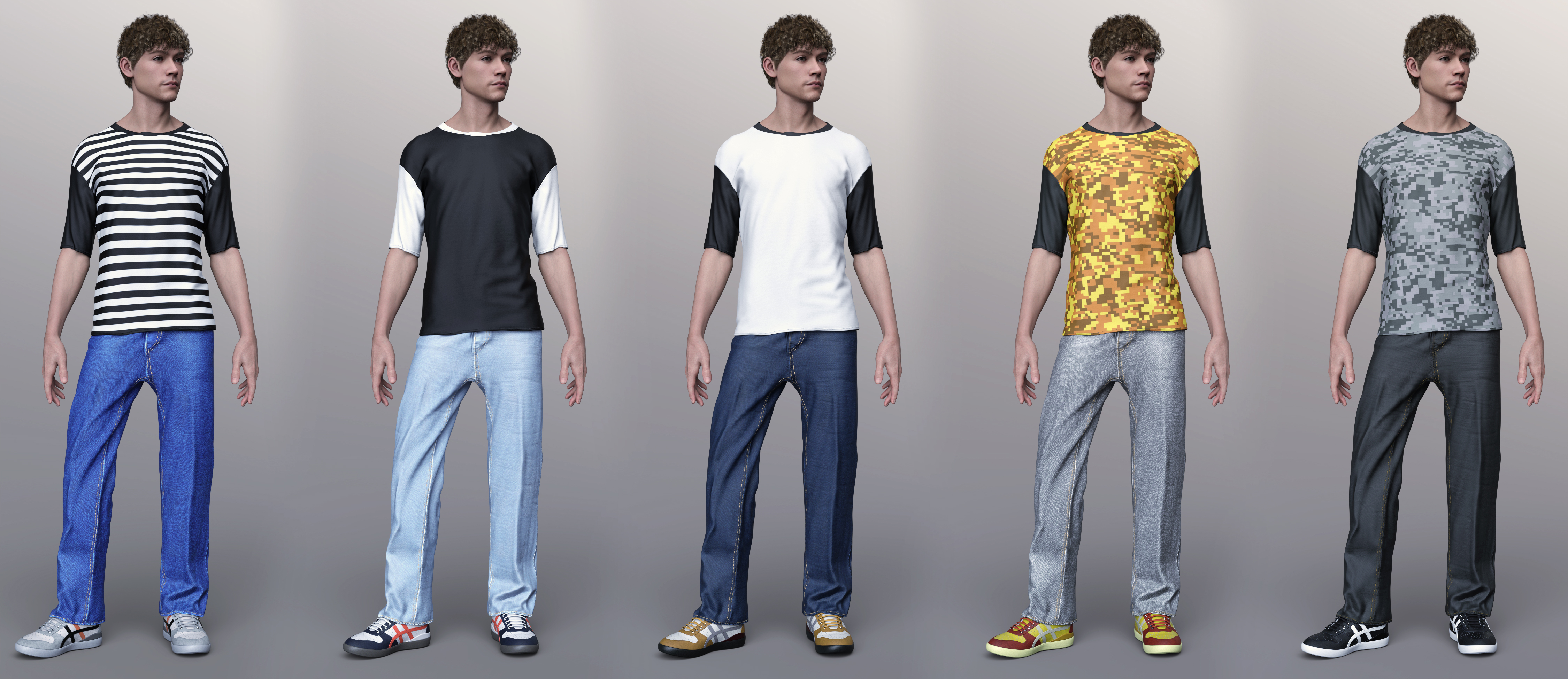 dForce Men's Modern Clothing Set for Genesis 9 Texture Add-On | Daz 3D