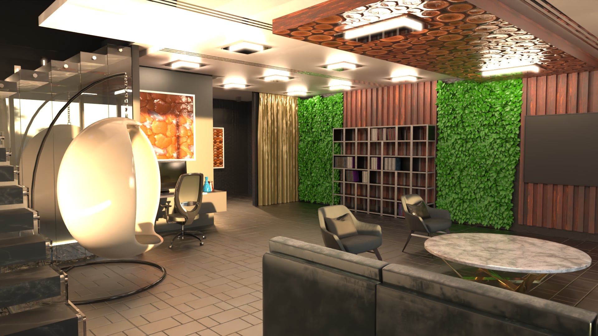 Basement Living Room | Daz 3D