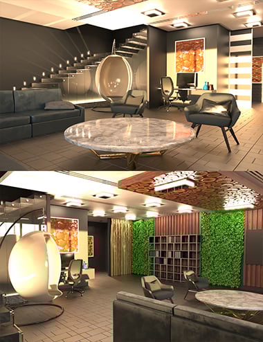 Basement Living Room | Daz 3D