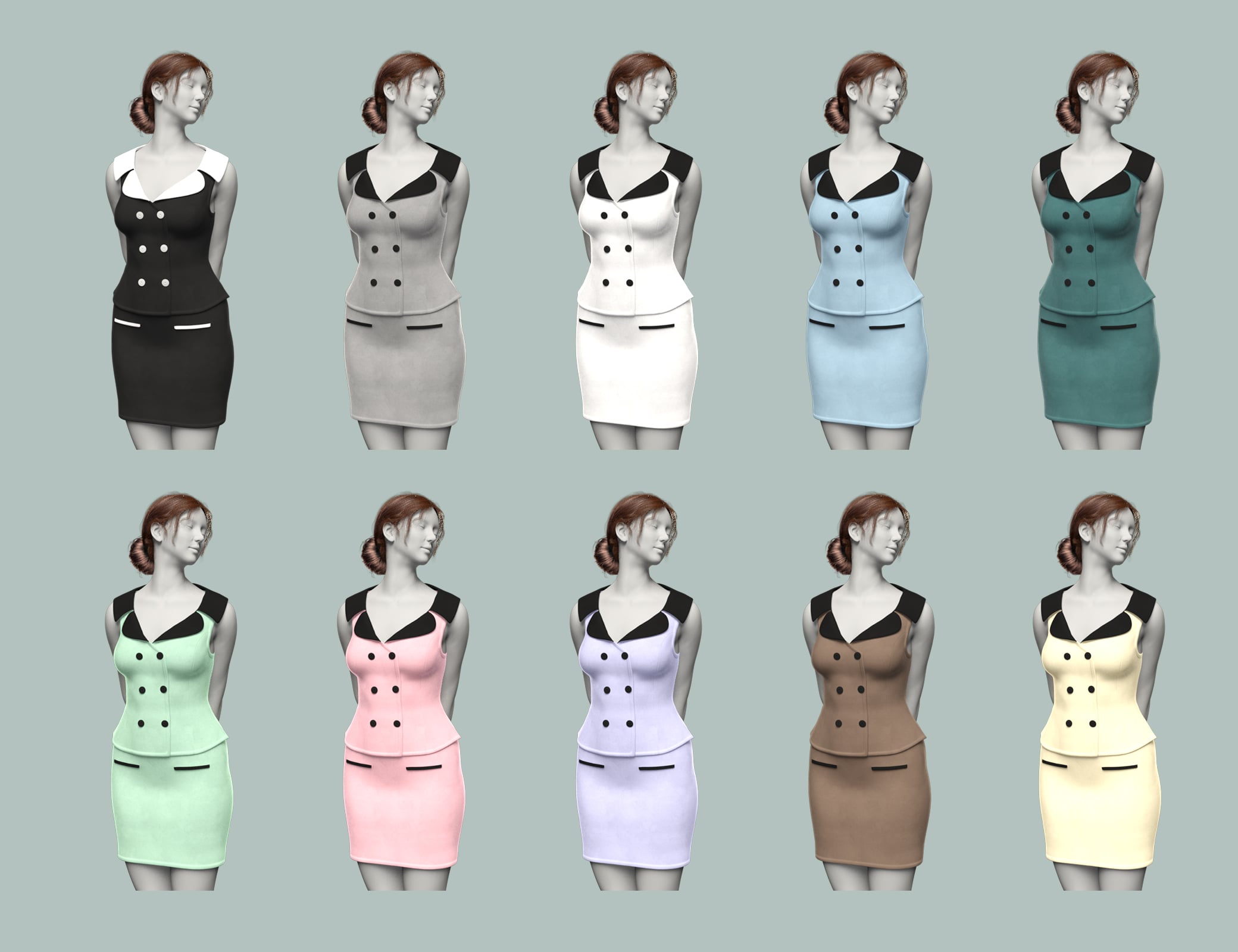 dForce MK Retro Elegance Outfit for Genesis 9 | Daz 3D