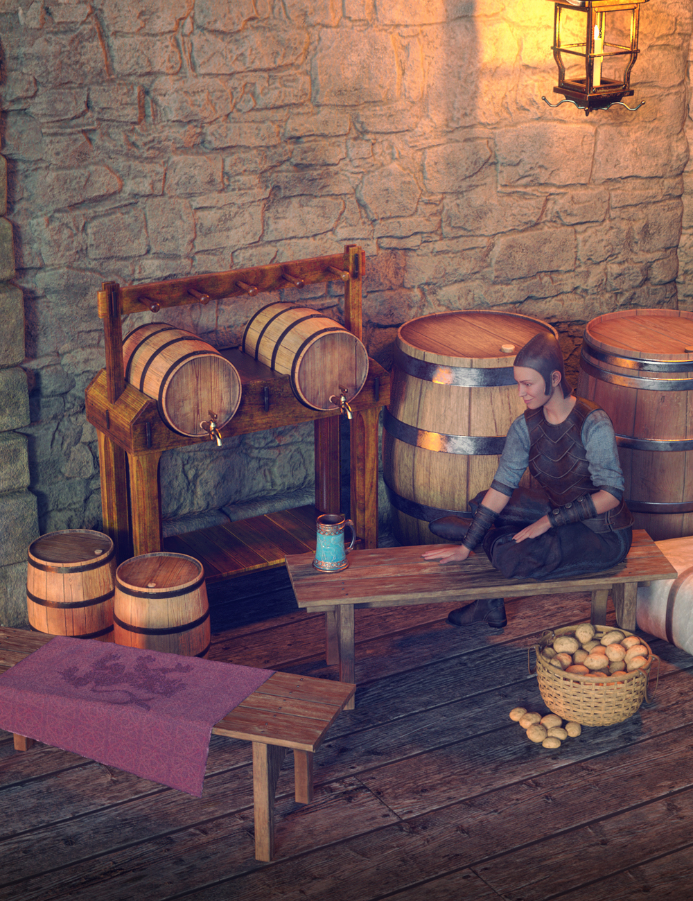 Muelsfell Medieval Barrels and Goods | Daz 3D