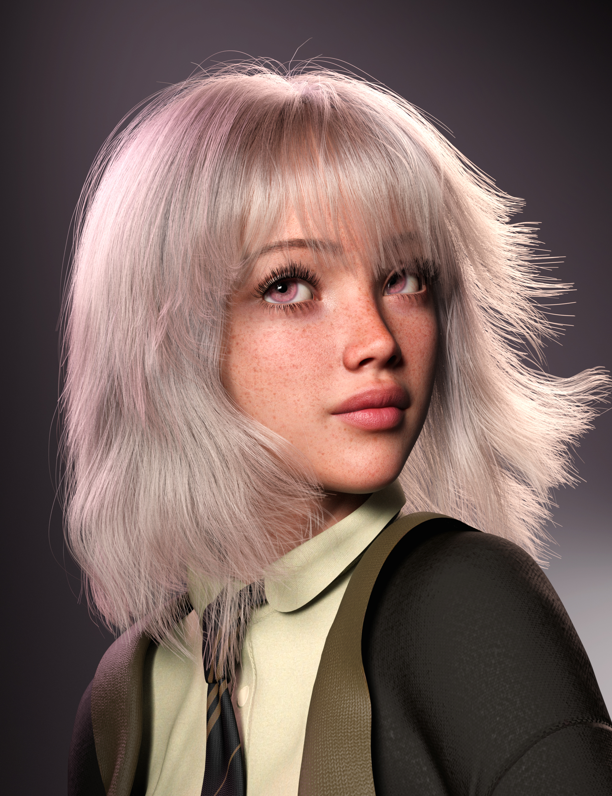 dForce Strand-Based FE Modern Bob Hair for Genesis 9, 8, 8.1 | Daz 3D