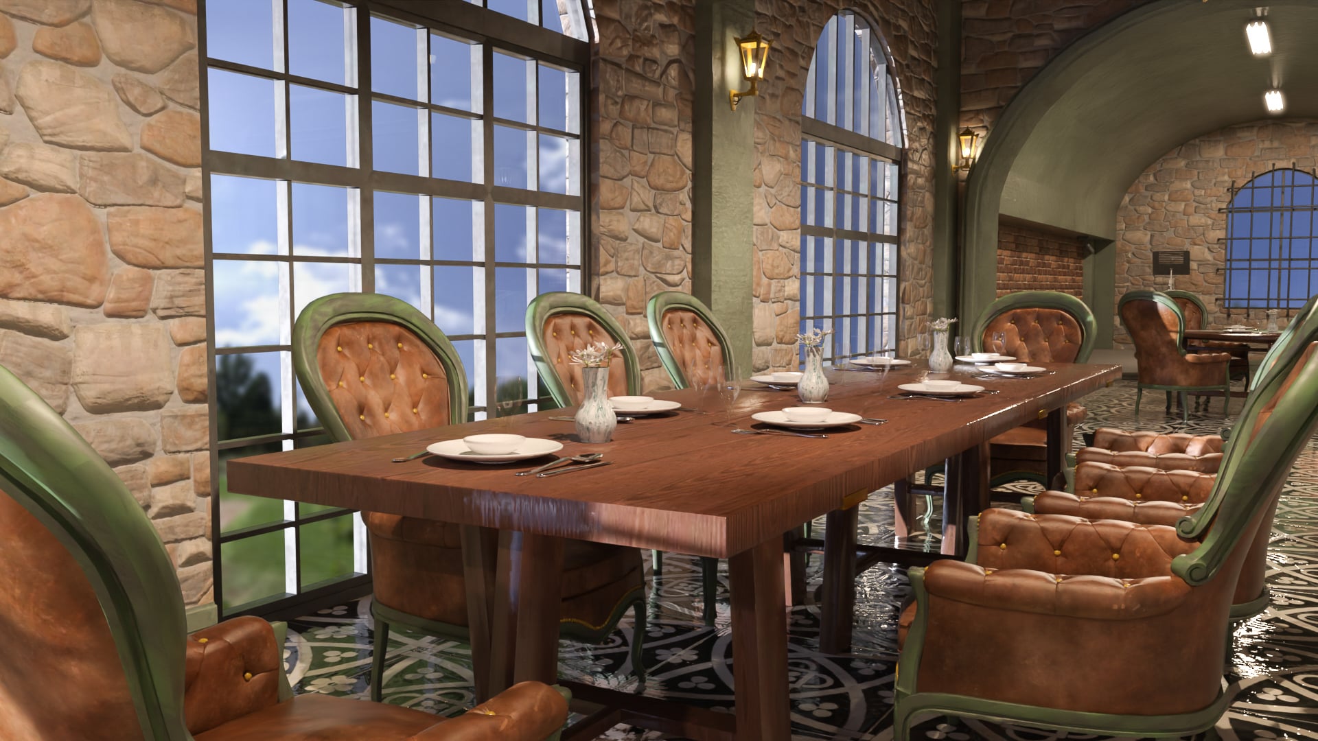 Cathedral Hallway Restaurant | Daz 3D