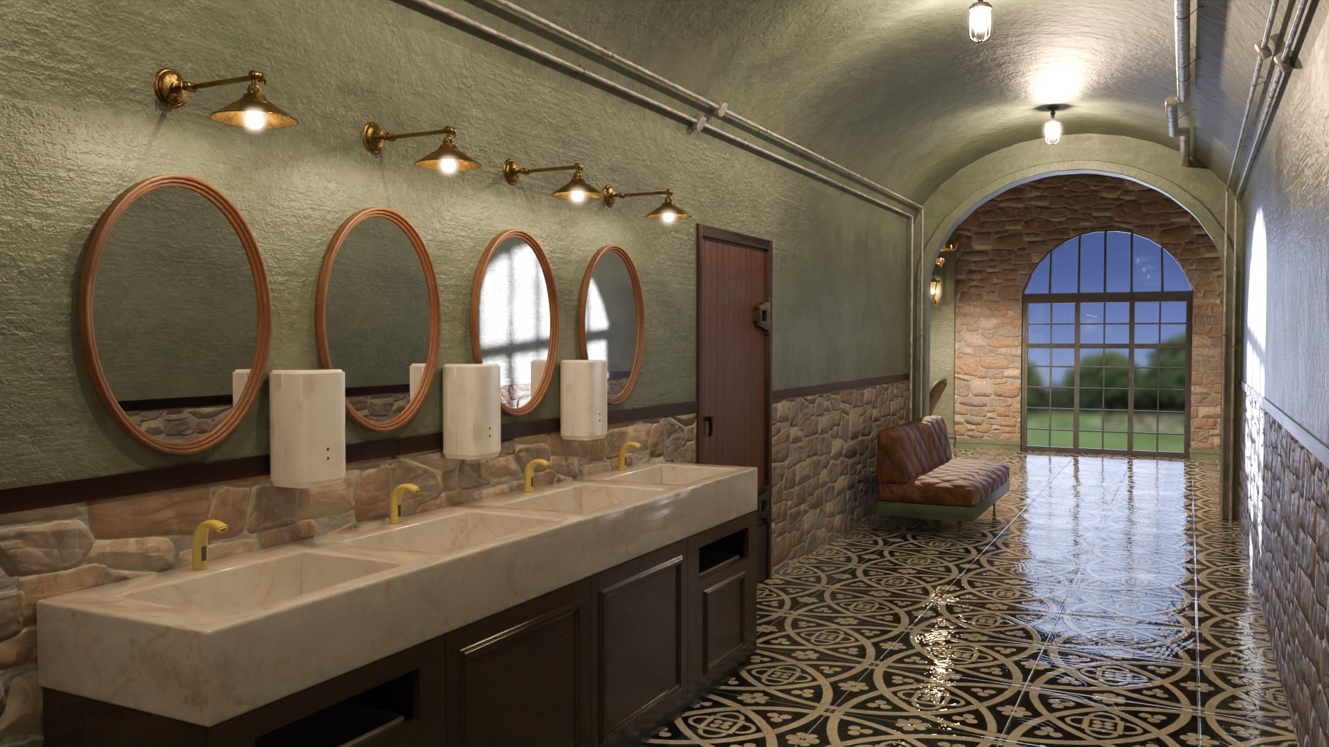 Cathedral Hallway Restaurant | Daz 3D