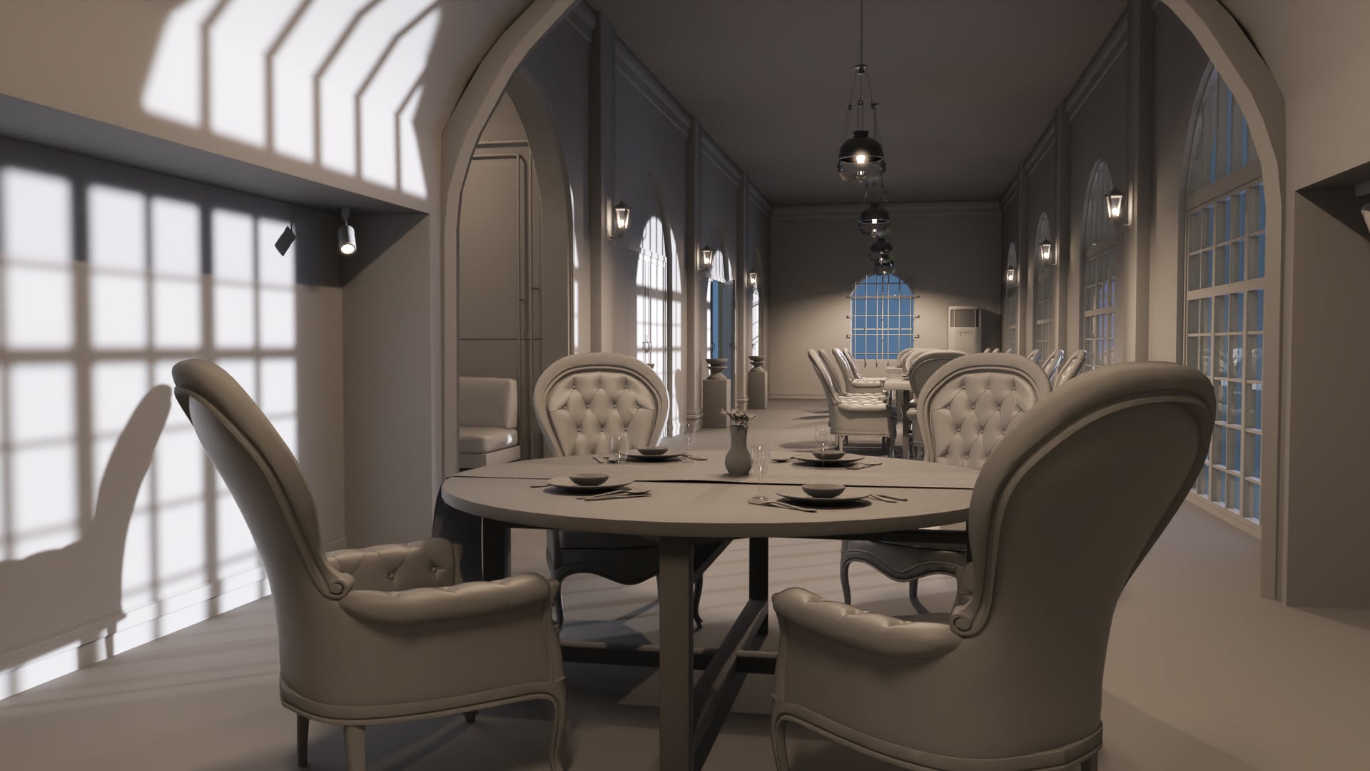 Cathedral Hallway Restaurant | Daz 3D