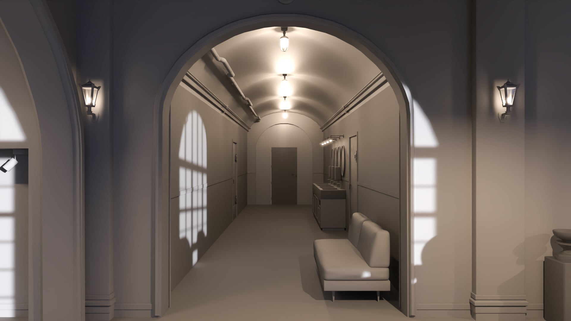 Cathedral Hallway Restaurant | Daz 3D