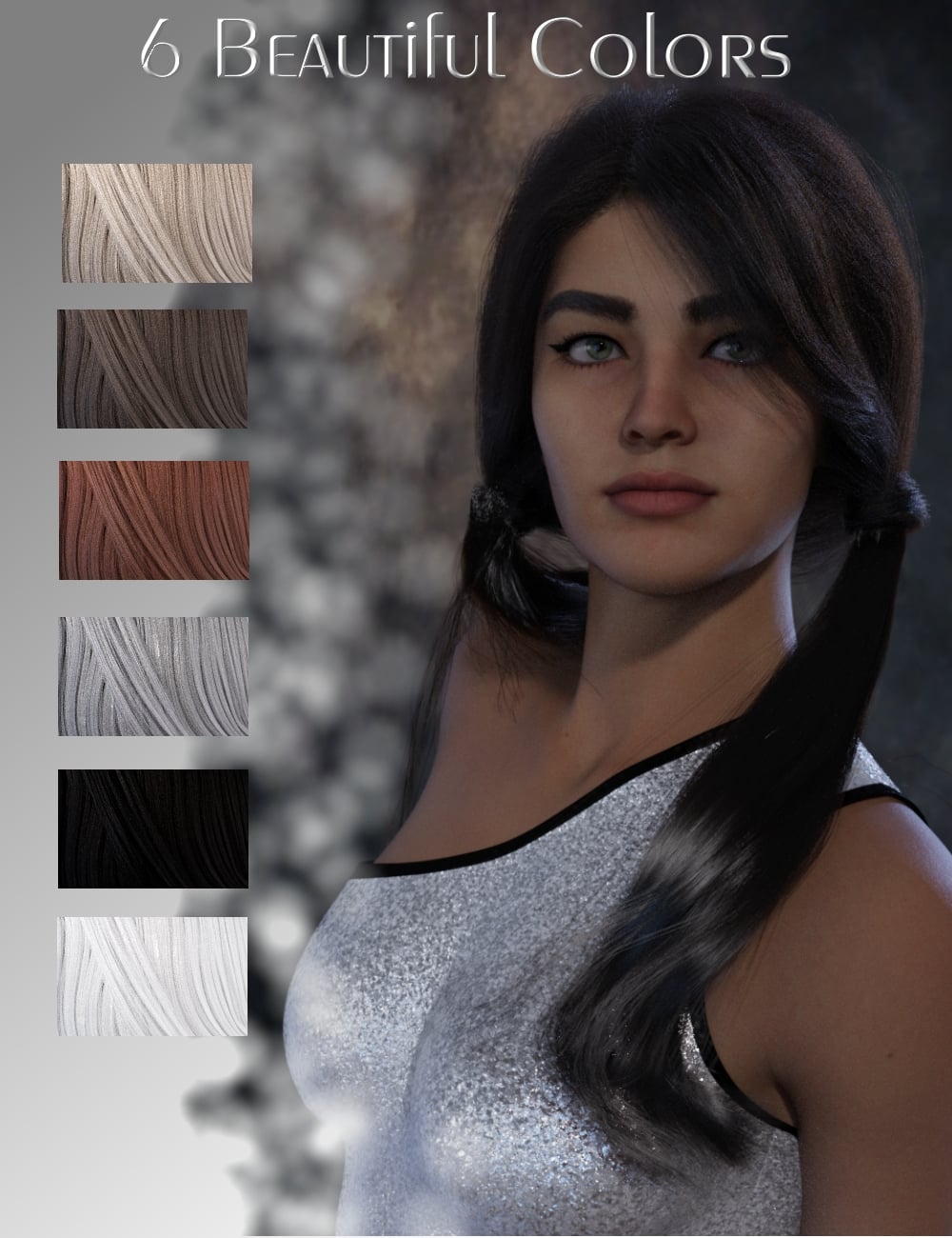 dForce Jolyene Low Piggy Tails Set for Genesis 9 | Daz 3D