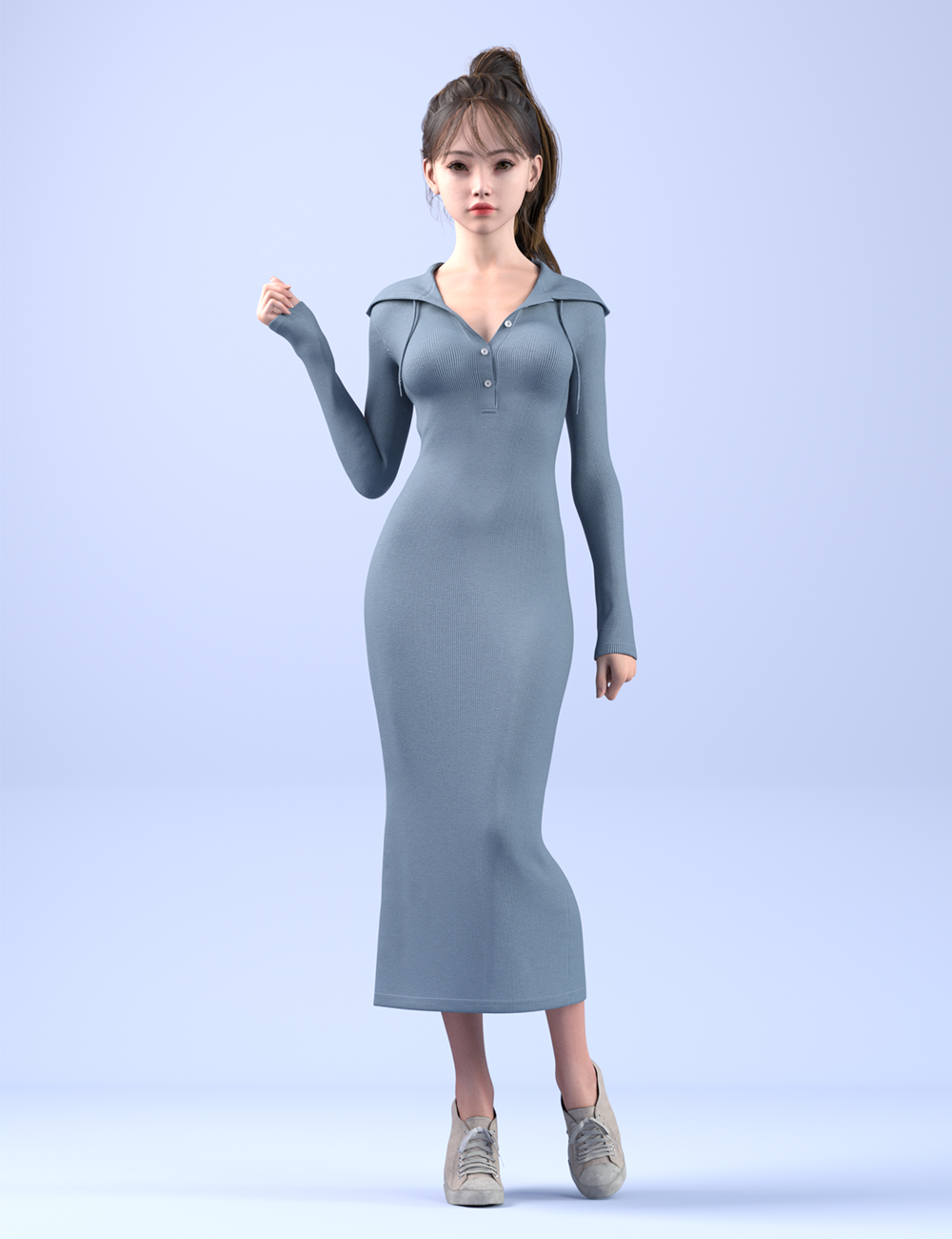 dForce HnC24 Hoodie Dress outfits for Genesis 9 | Daz 3D