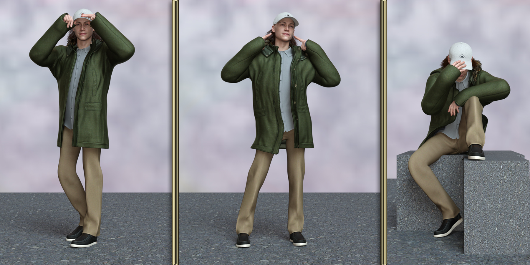 Hats On Poses for Lucas 9 | Daz 3D