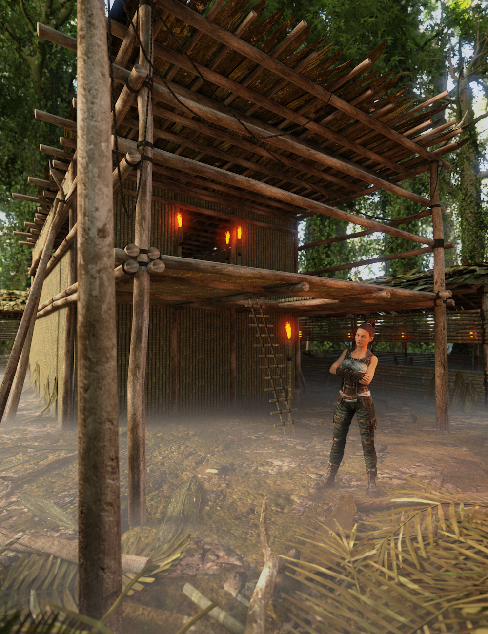 Jungle Buildings Large 1 | Daz 3D