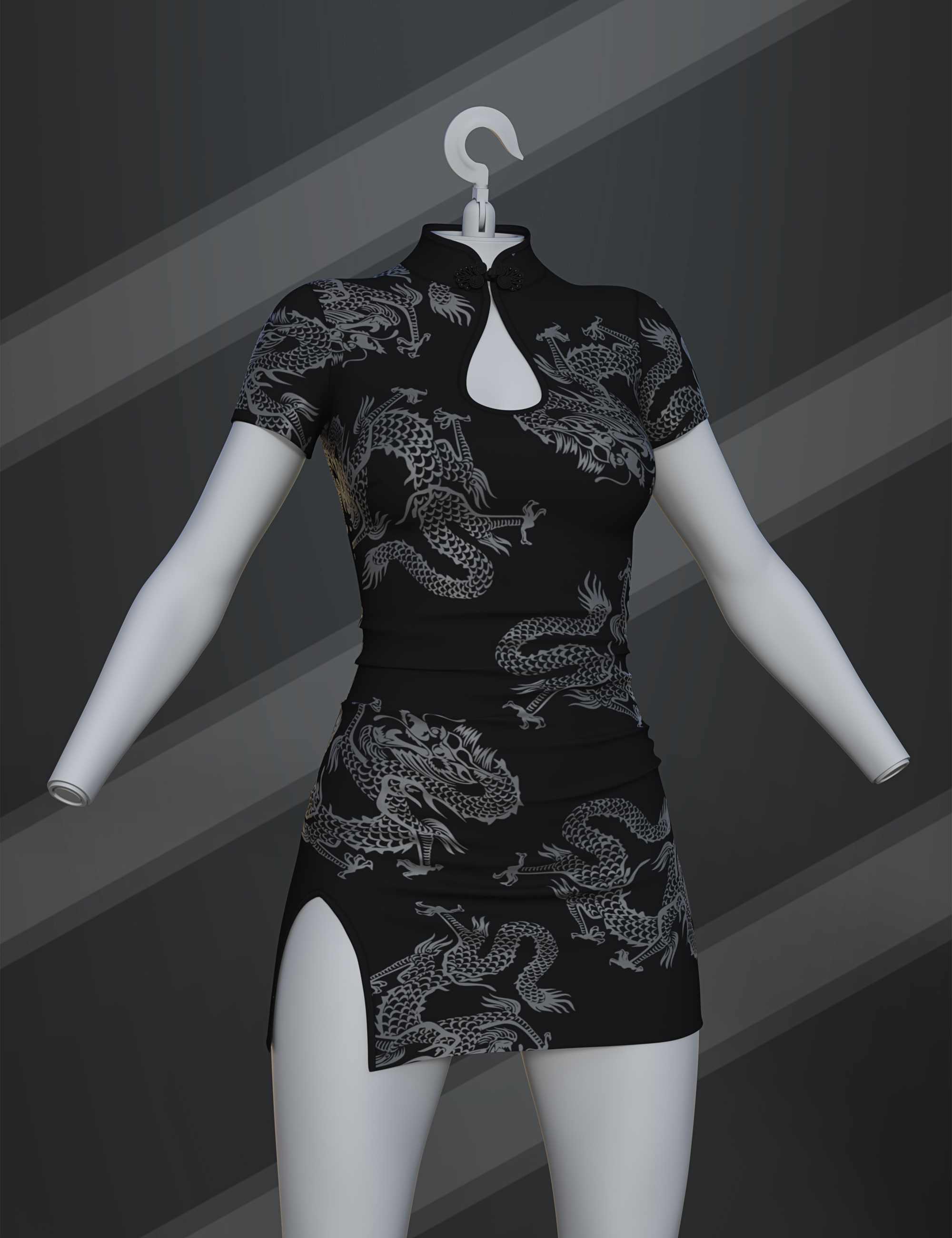 dForce SU Cheongsam Dress for Genesis 9, 8.1, and 8 Female | Daz 3D