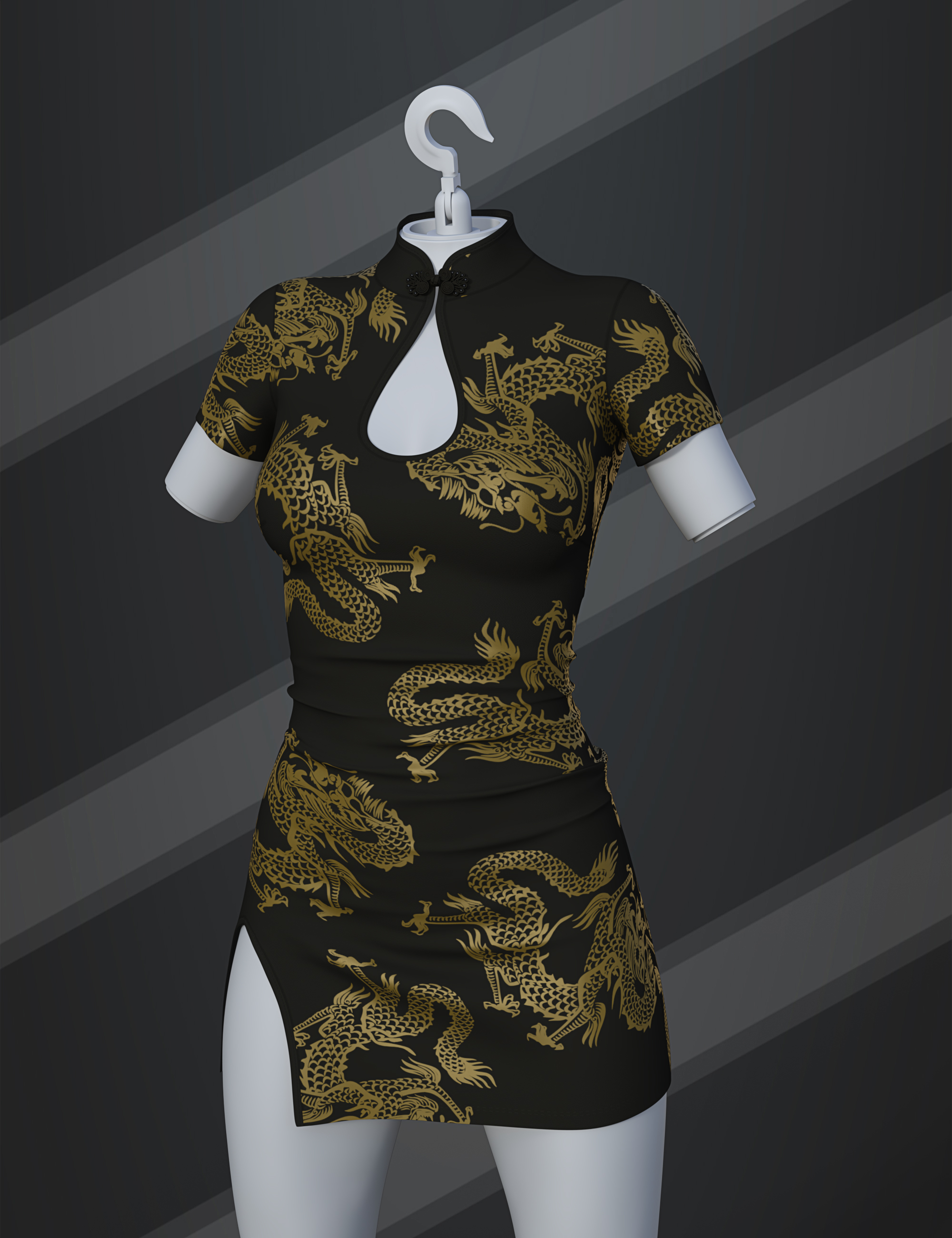 dForce SU Cheongsam Dress for Genesis 9, 8.1, and 8 Female | Daz 3D