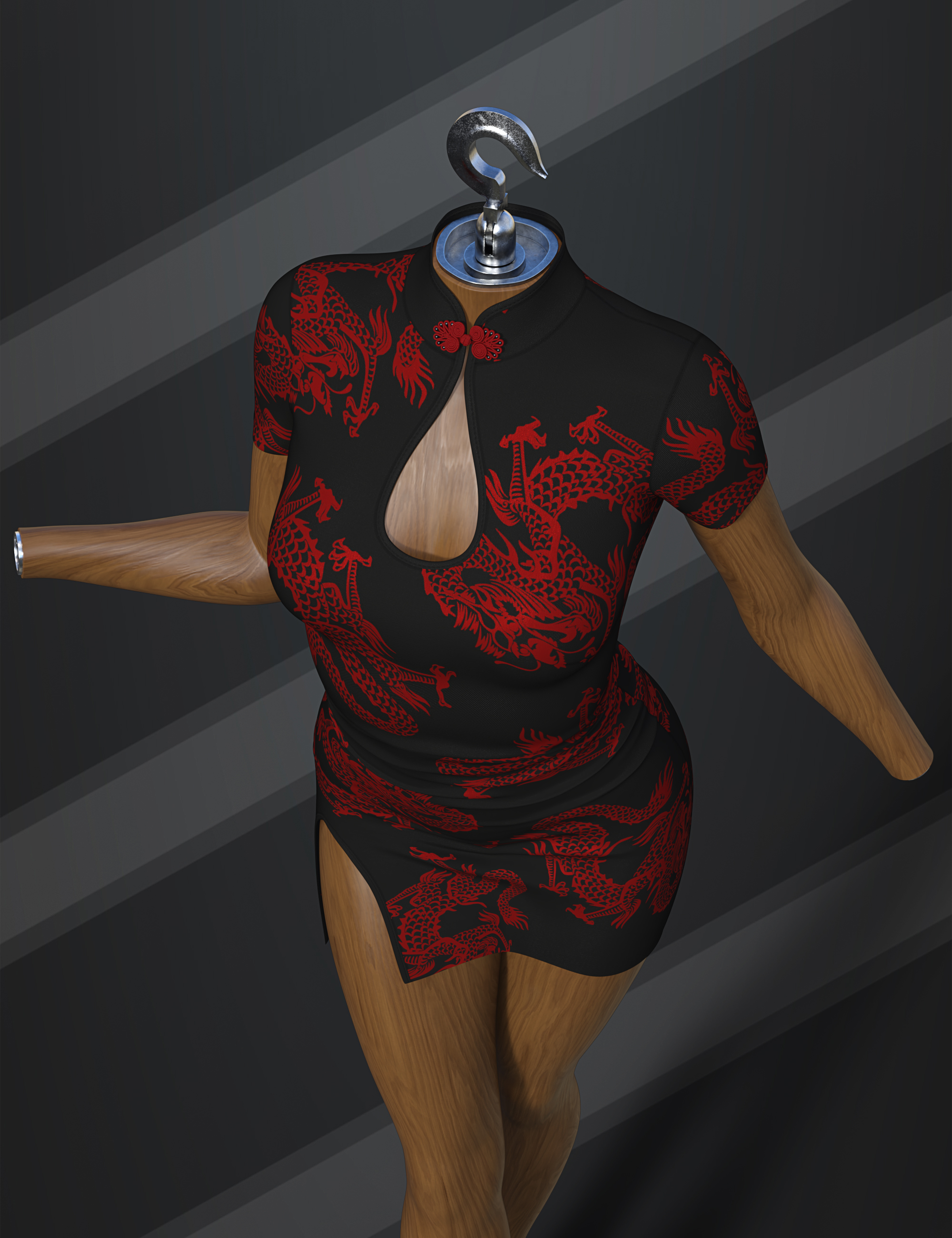 dForce SU Cheongsam Dress for Genesis 9, 8.1, and 8 Female | Daz 3D