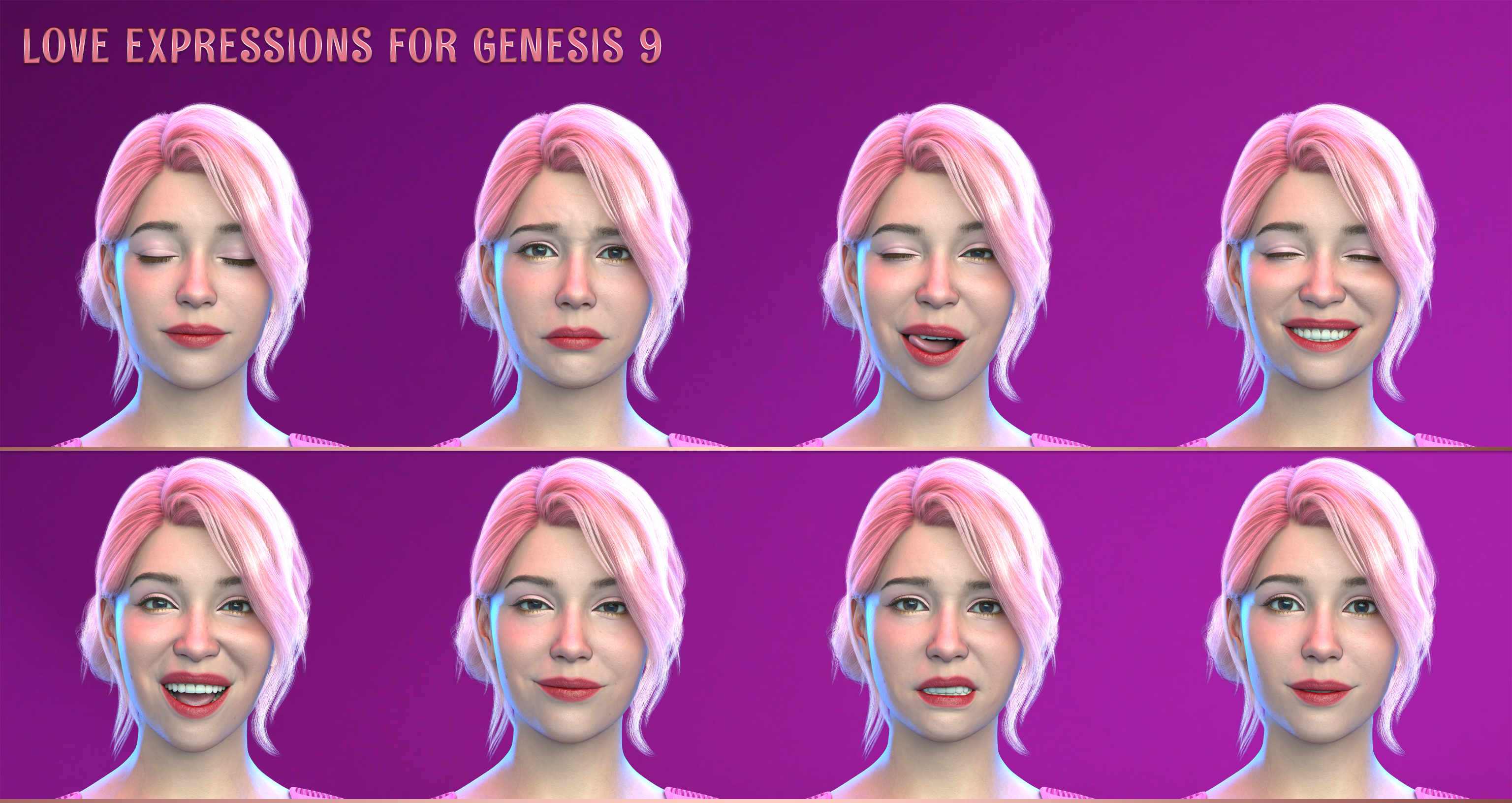 PTF Love Expressions for Genesis 9 | Daz 3D