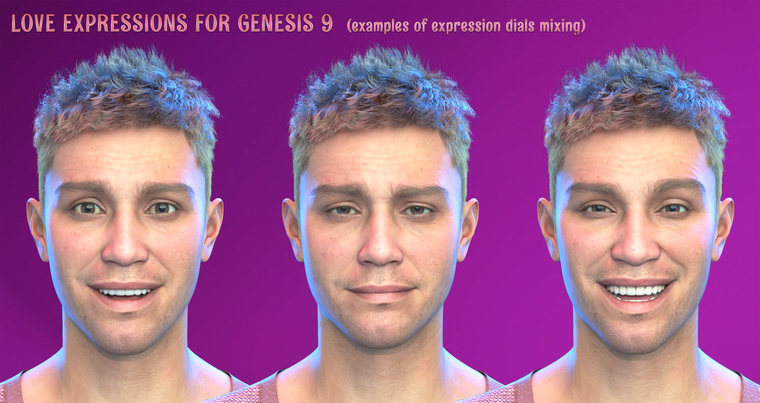 PTF Love Expressions for Genesis 9 | Daz 3D