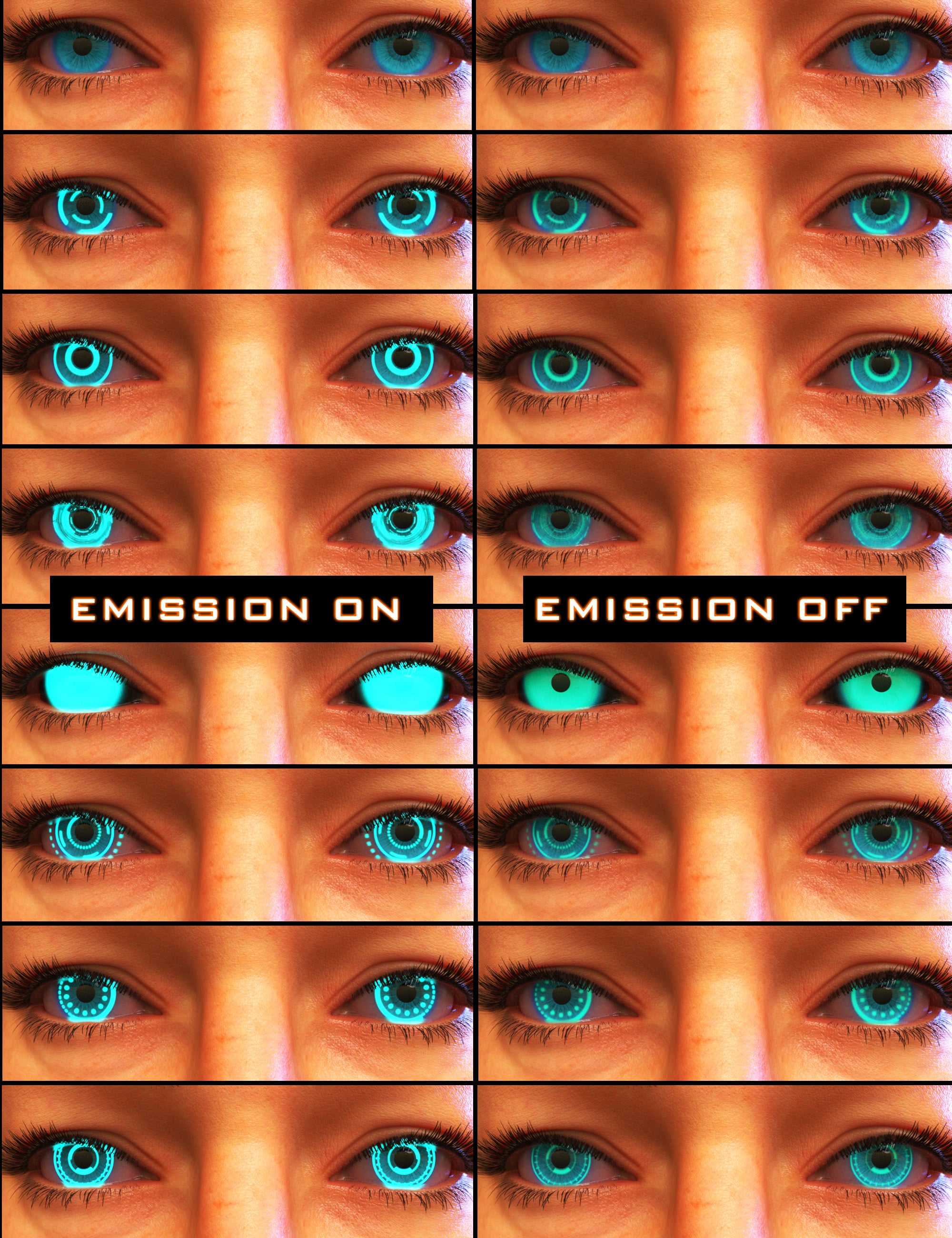 M3D Cyber Eyes for Genesis 9 | Daz 3D