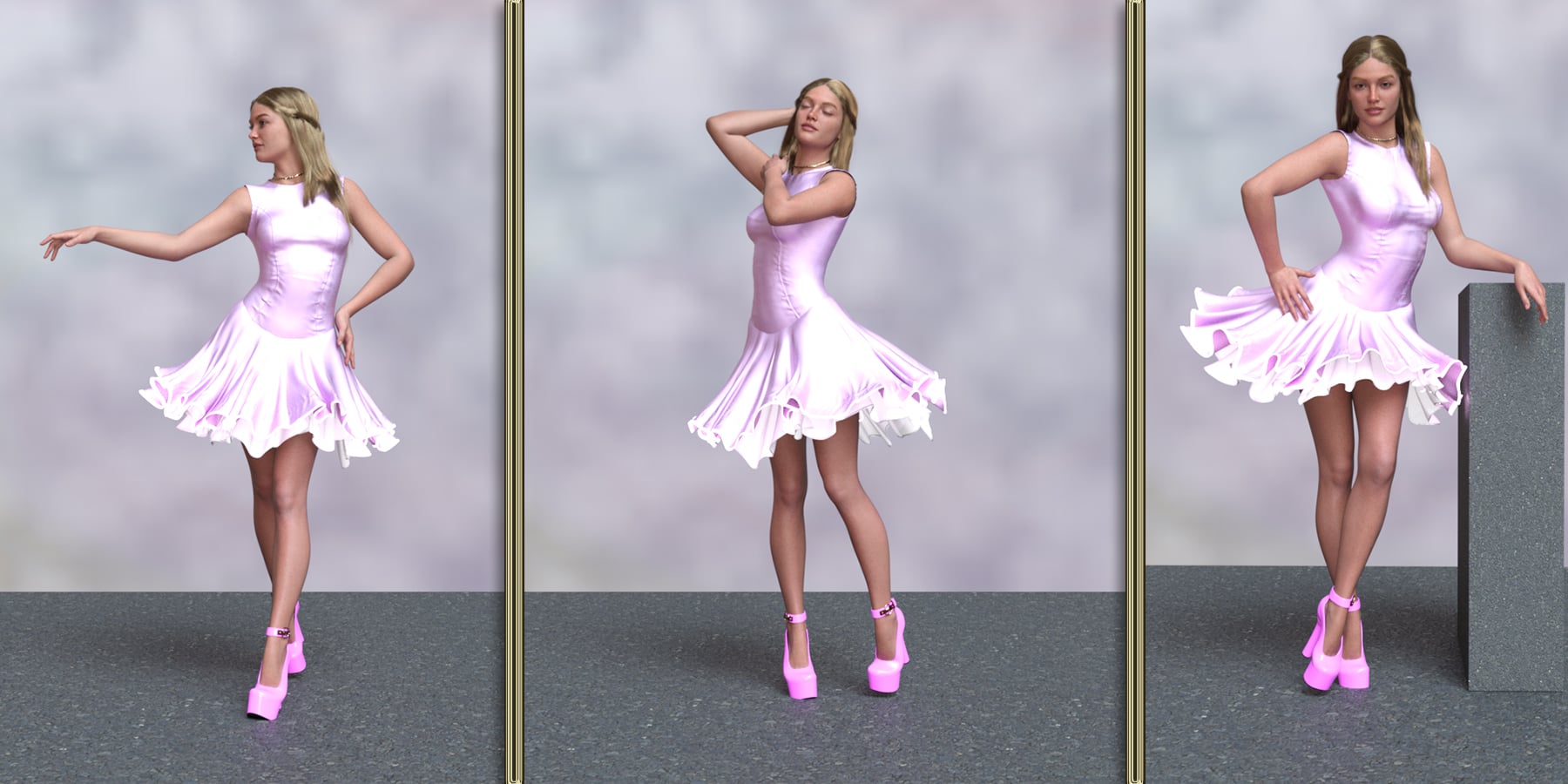 Pink Witch Poses for Genesis 9 Base | Daz 3D