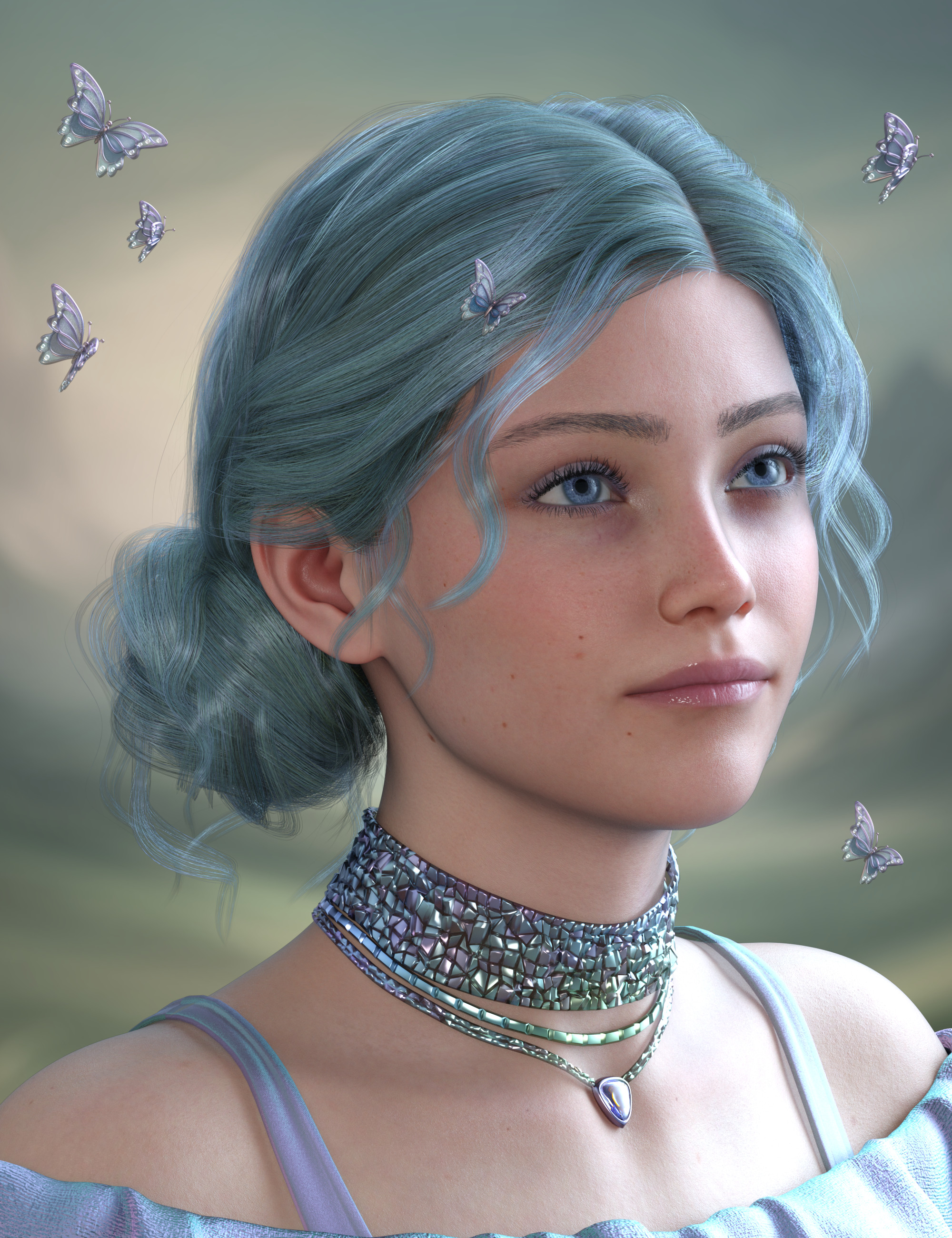 ALO Anitta Hair for Genesis 9, 8 and 8.1 Females | Daz 3D