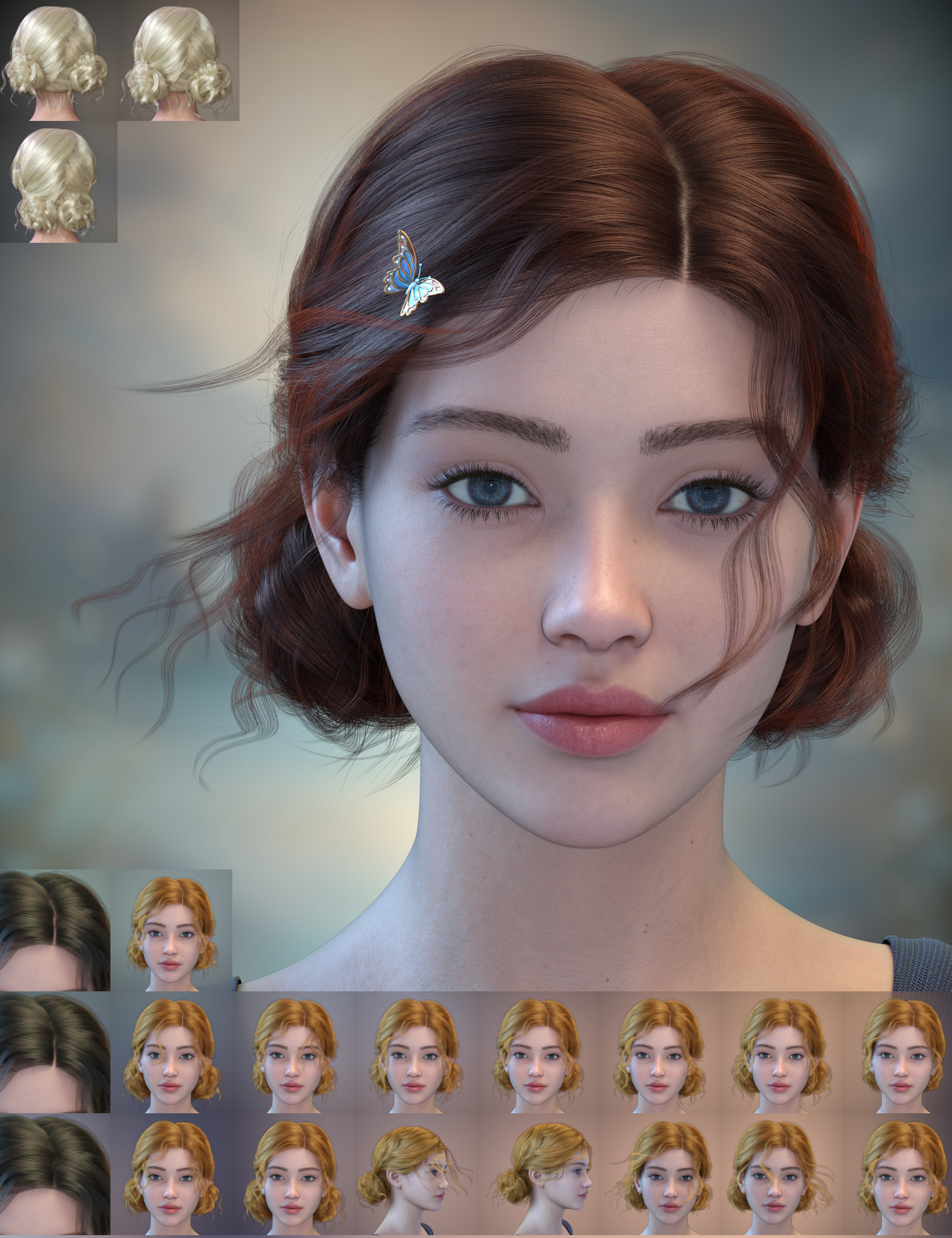 ALO Anitta Hair for Genesis 9, 8 and 8.1 Females | Daz 3D