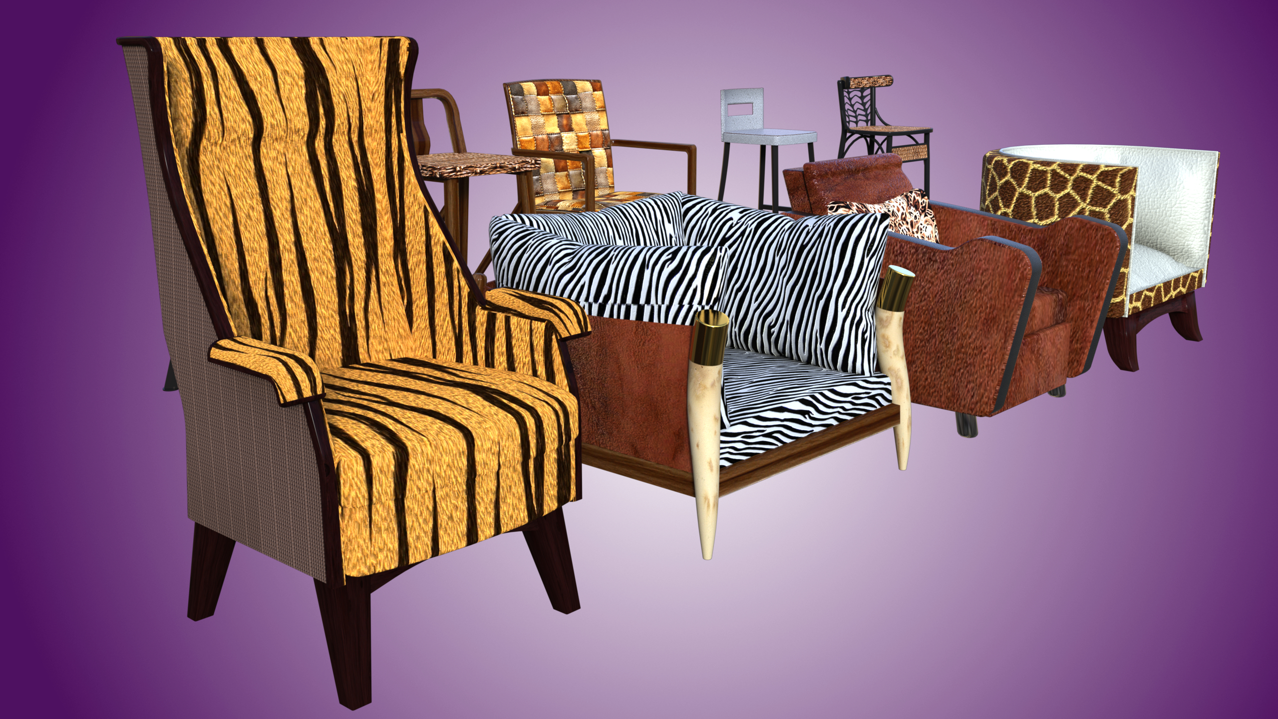 Animal Print Chairs | Daz 3D
