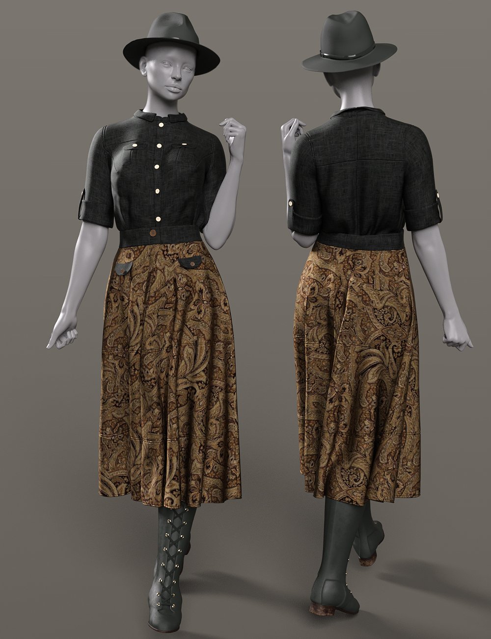 InStyle - dForce Pulp Safari Outfit Texture Add-On | Daz 3D