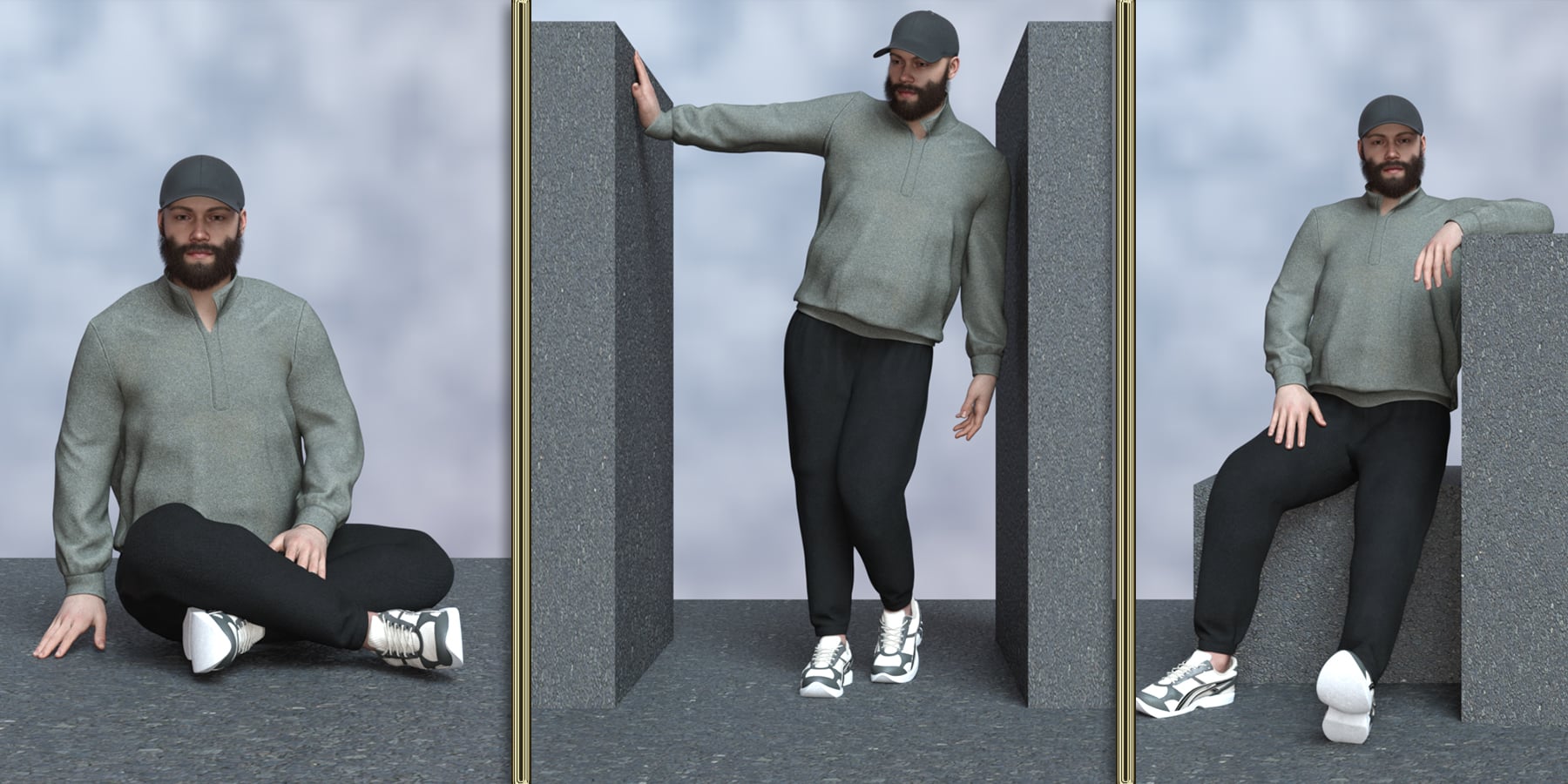 Proud and Portly Poses for Lucas 9 Portly | Daz 3D