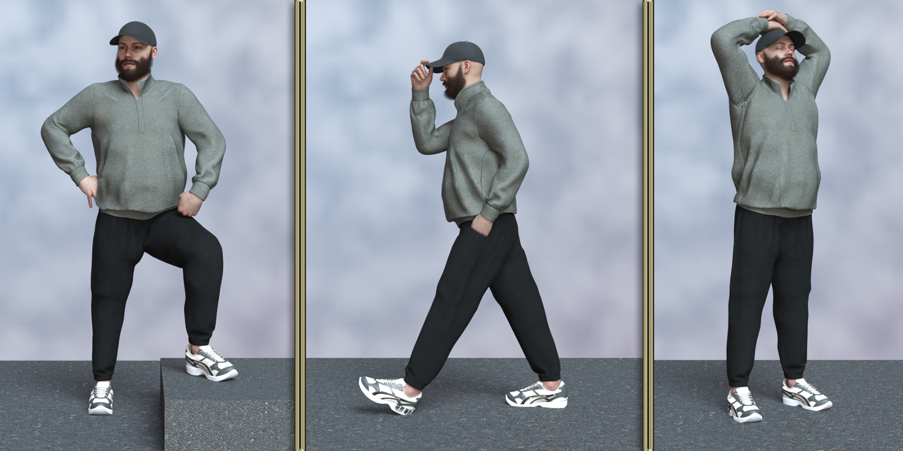 Proud and Portly Poses for Lucas 9 Portly | Daz 3D