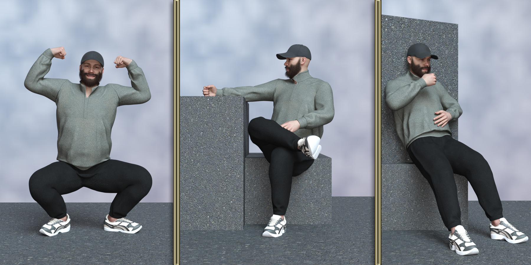 Proud and Portly Poses for Lucas 9 Portly | Daz 3D