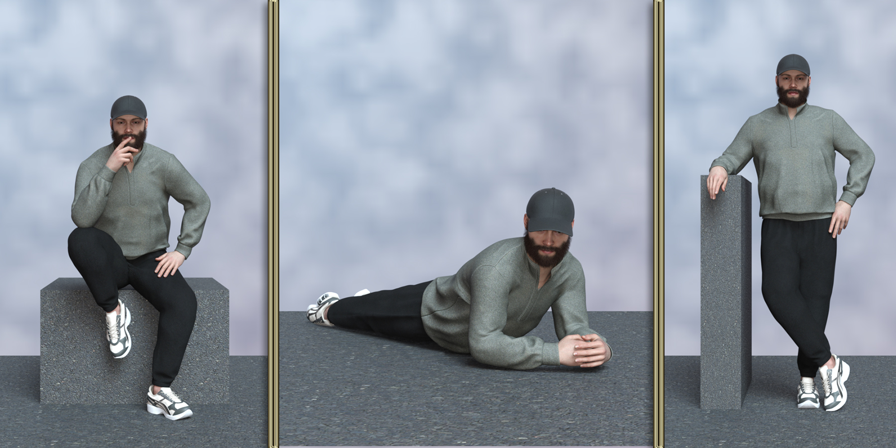 Proud and Portly Poses for Lucas 9 Portly | Daz 3D