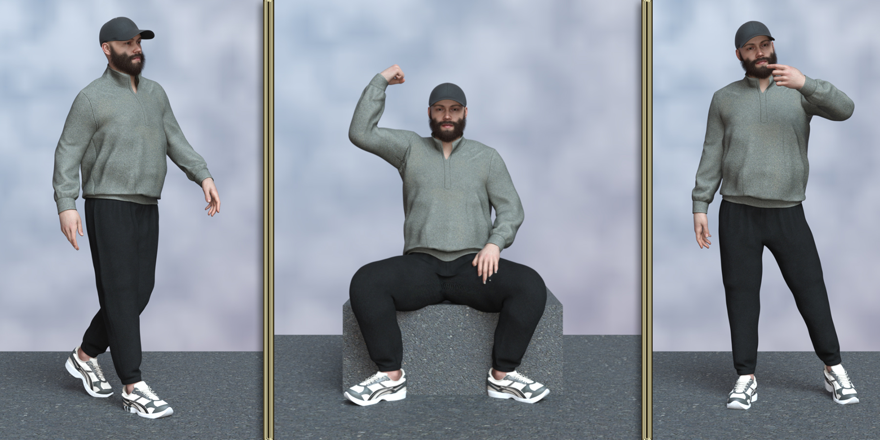 Proud and Portly Poses for Lucas 9 Portly | Daz 3D