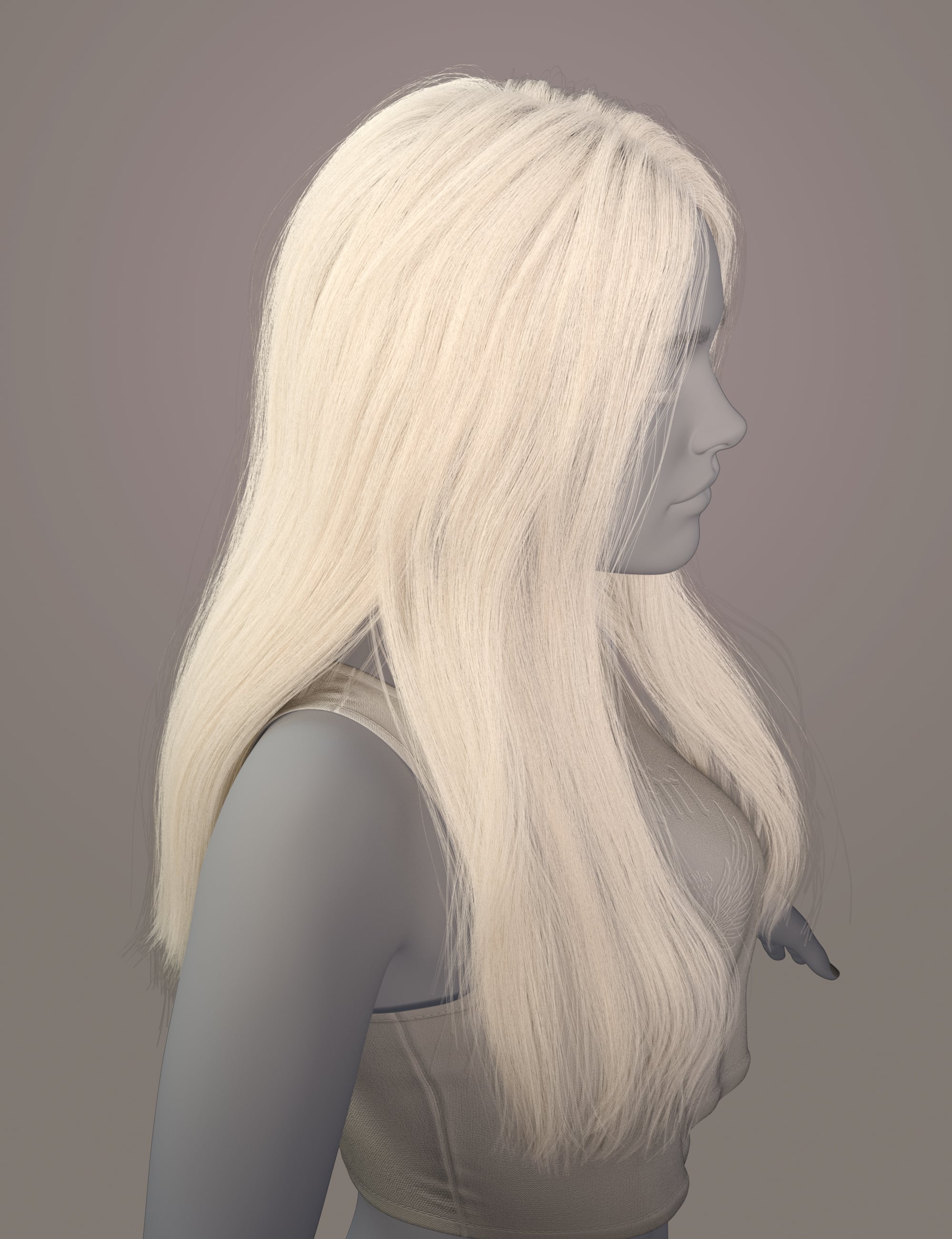 dForce Strand-Based FE Shawl Long Hair for Genesis 9 | Daz 3D